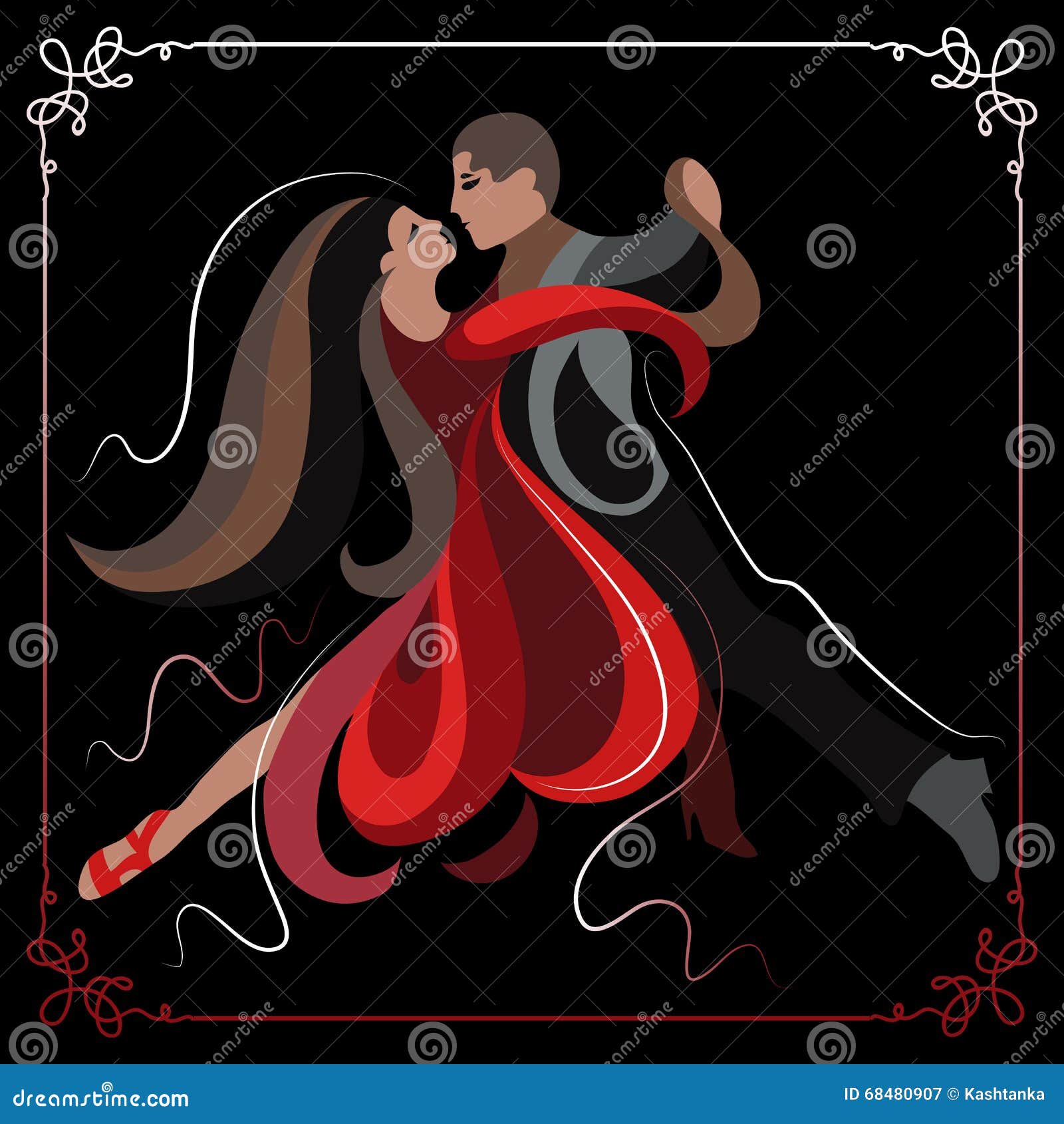 Illustration Of A Couple Dancing The Tango 3 Stock Vector