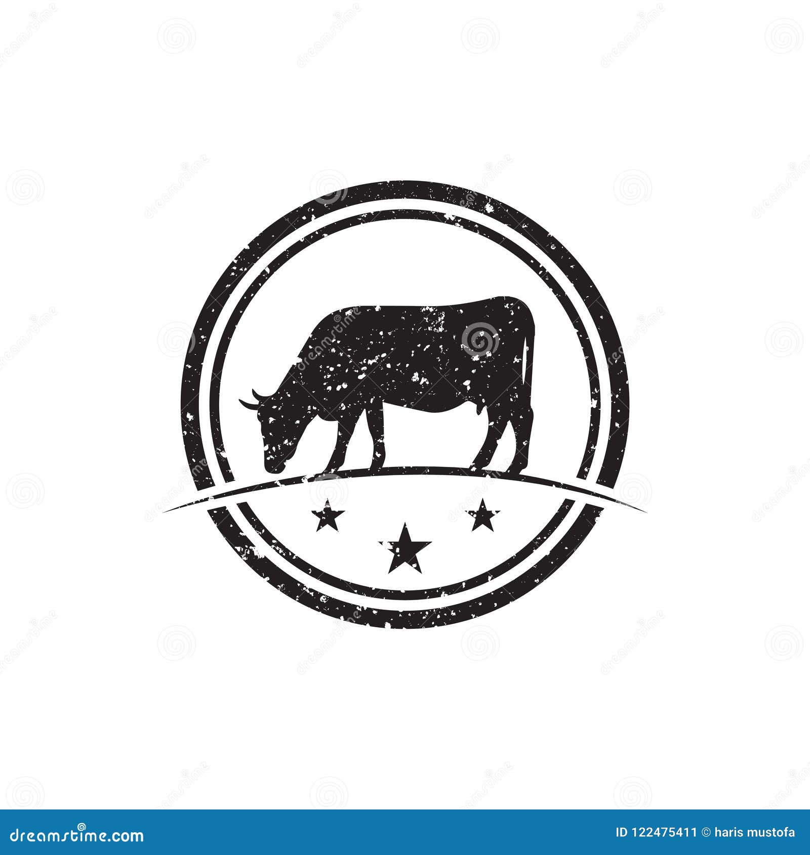 Cow logo design template stock vector. Illustration of lamb - 122475411