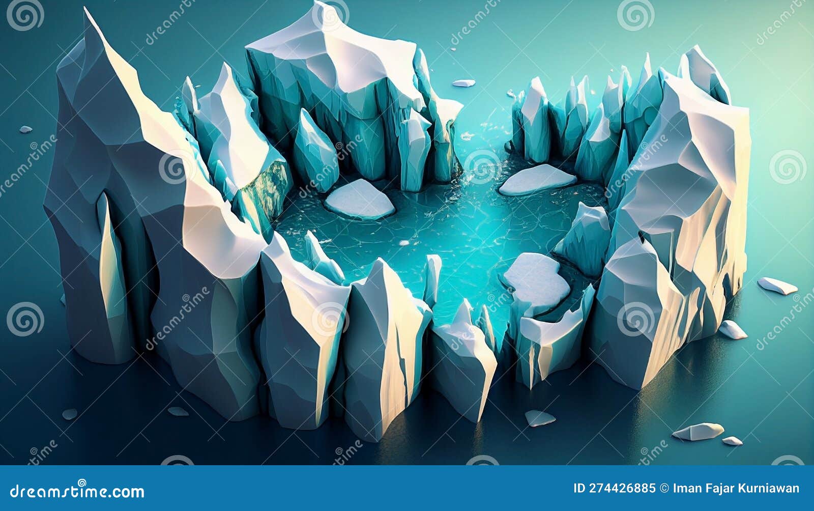 Illustration of Cracked Iceberg Stock Image - Image of nature, glacier ...