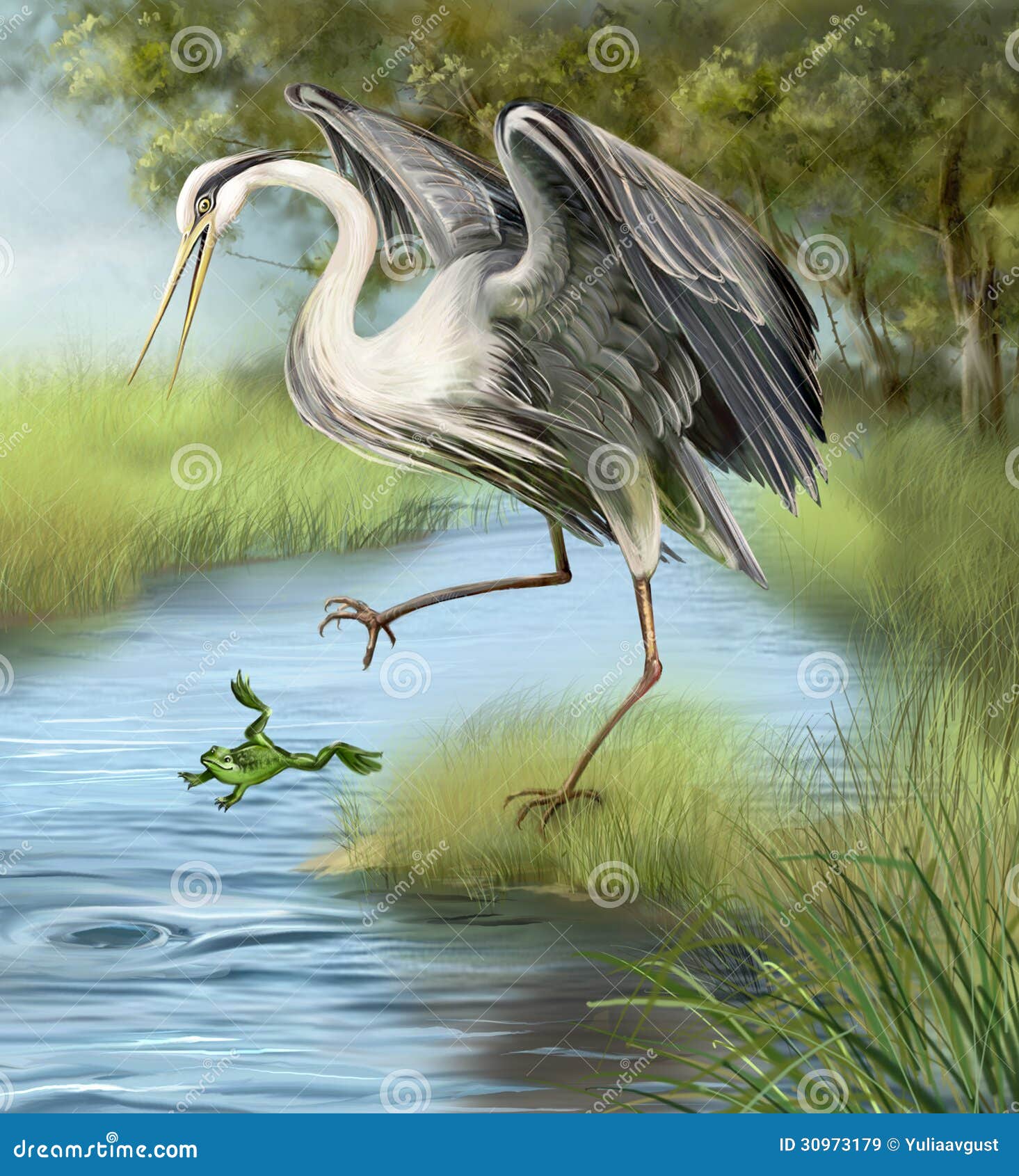 Whooping Crane Cartoon Vector Illustration | CartoonDealer.com #113054636