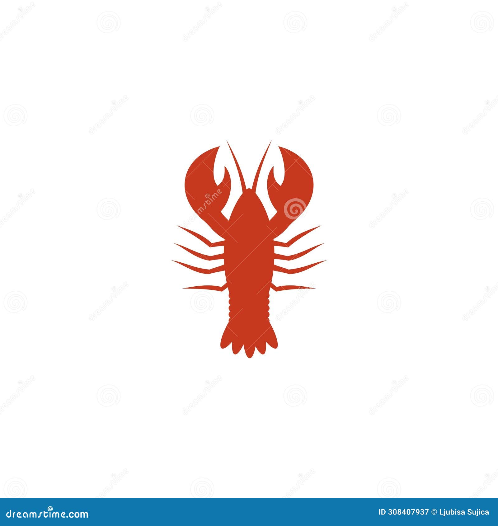 Crawfish Isolated On White Background. Marine Creature And Underwater ...