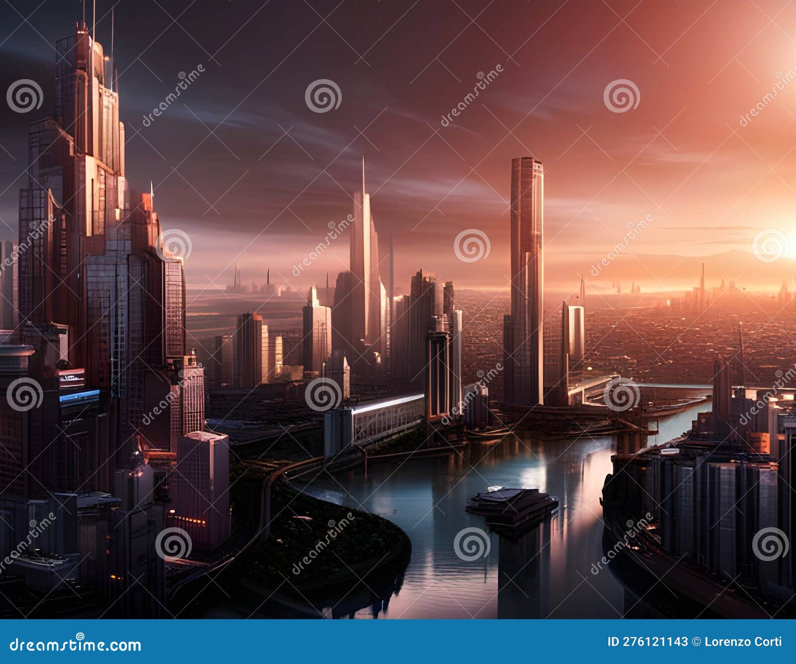 Modern metropolis stock illustration. Illustration of metropolis ...