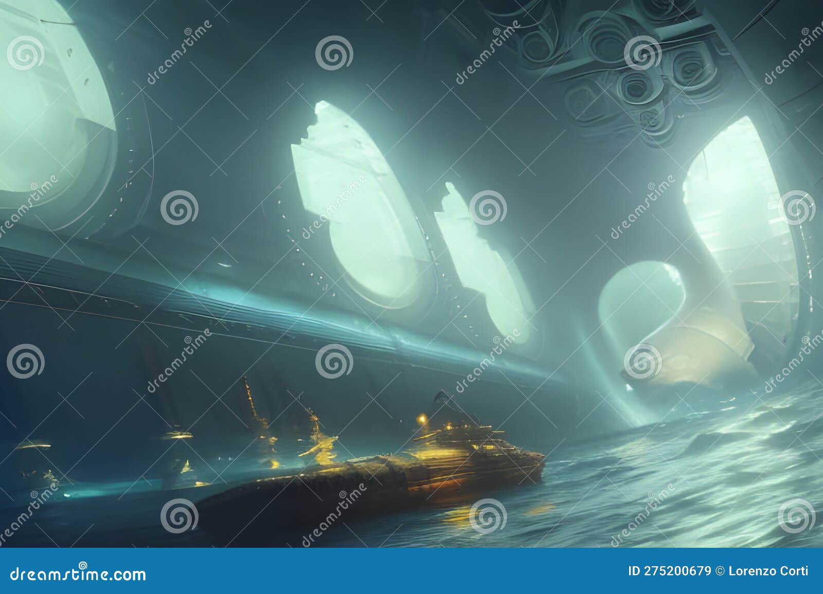 Inside Submarine Boat Vector Illustration | CartoonDealer.com #14800356