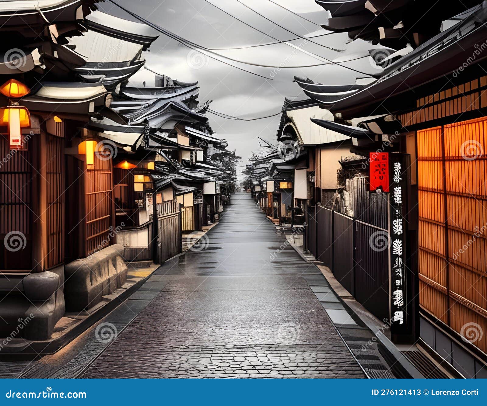 Japanese road stock illustration. Illustration of transport - 276121413