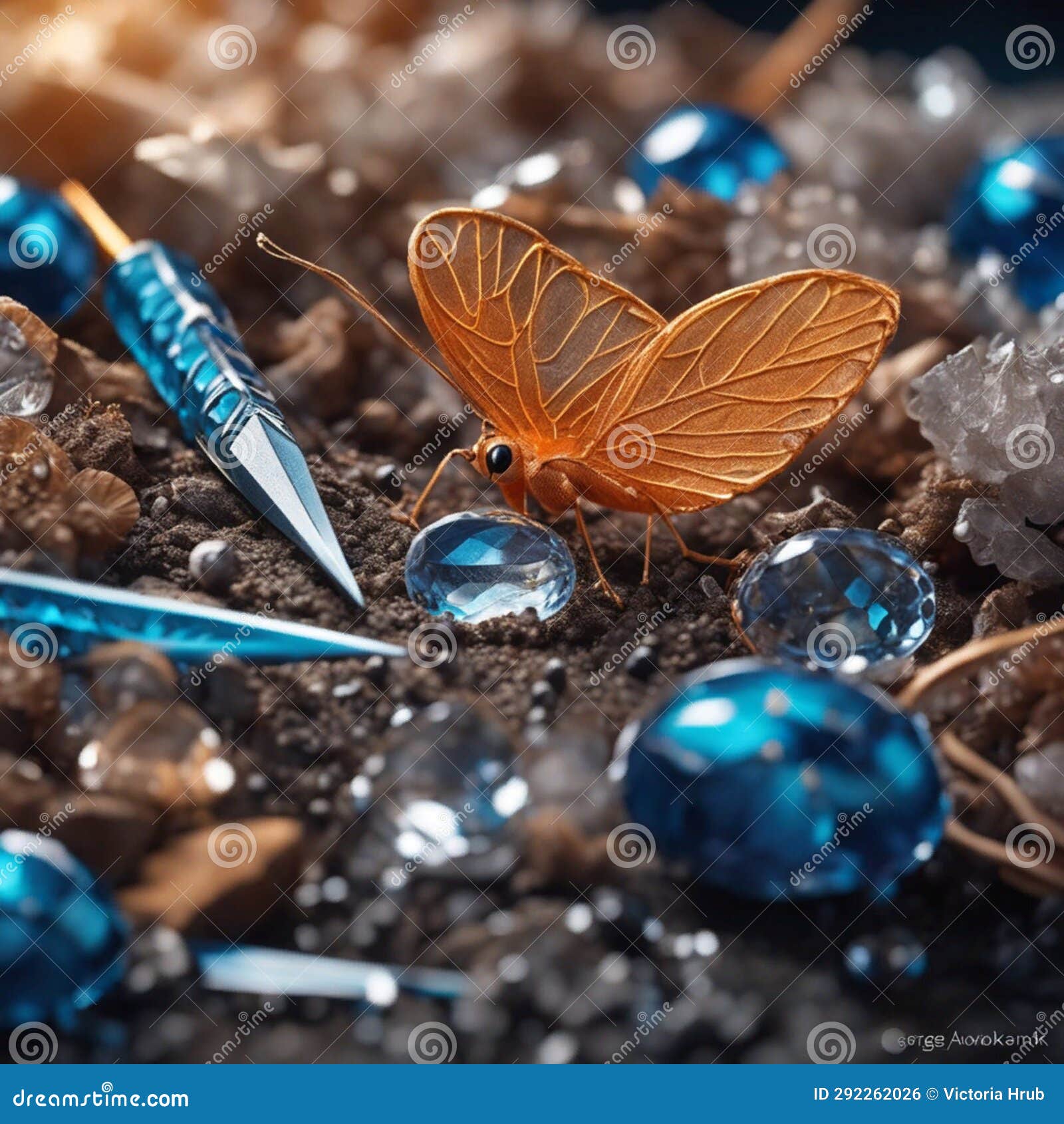 Illustration, a Crystal Butterfly in a Crystal World Stock Illustration ...