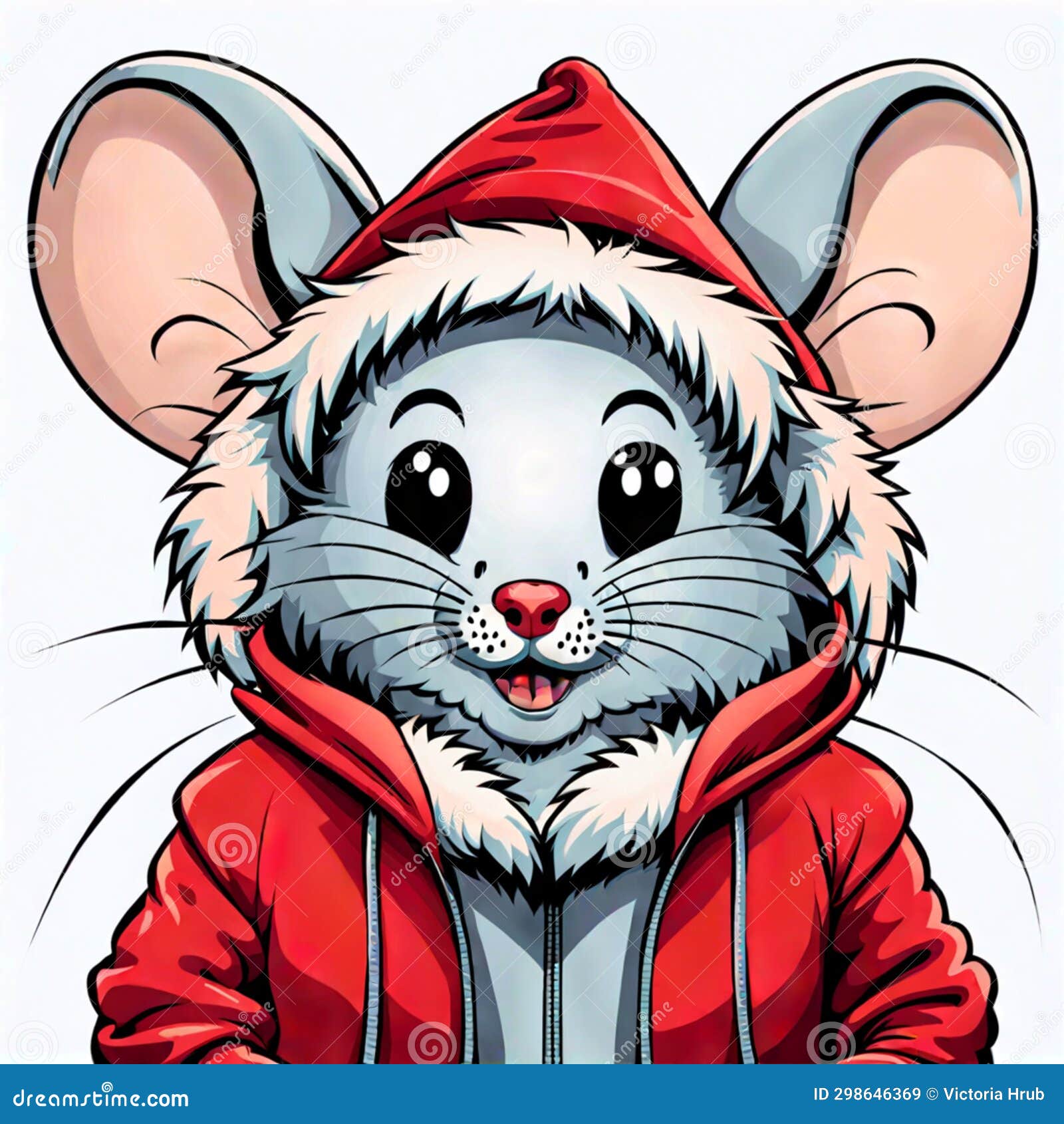 Illustration, a Mouse in a Hooded Sweatshirt Stock Illustration ...