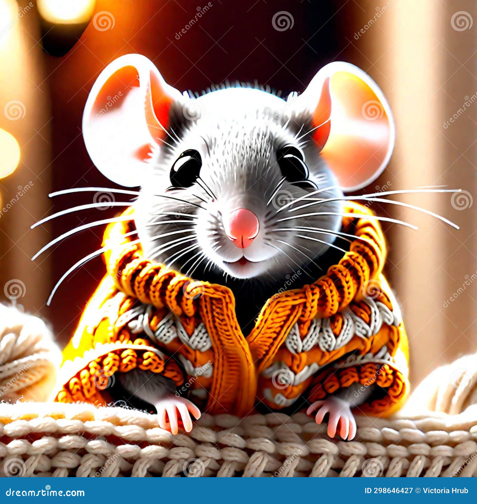 Illustration, a Mouse in a Sweater Stock Illustration - Illustration of ...