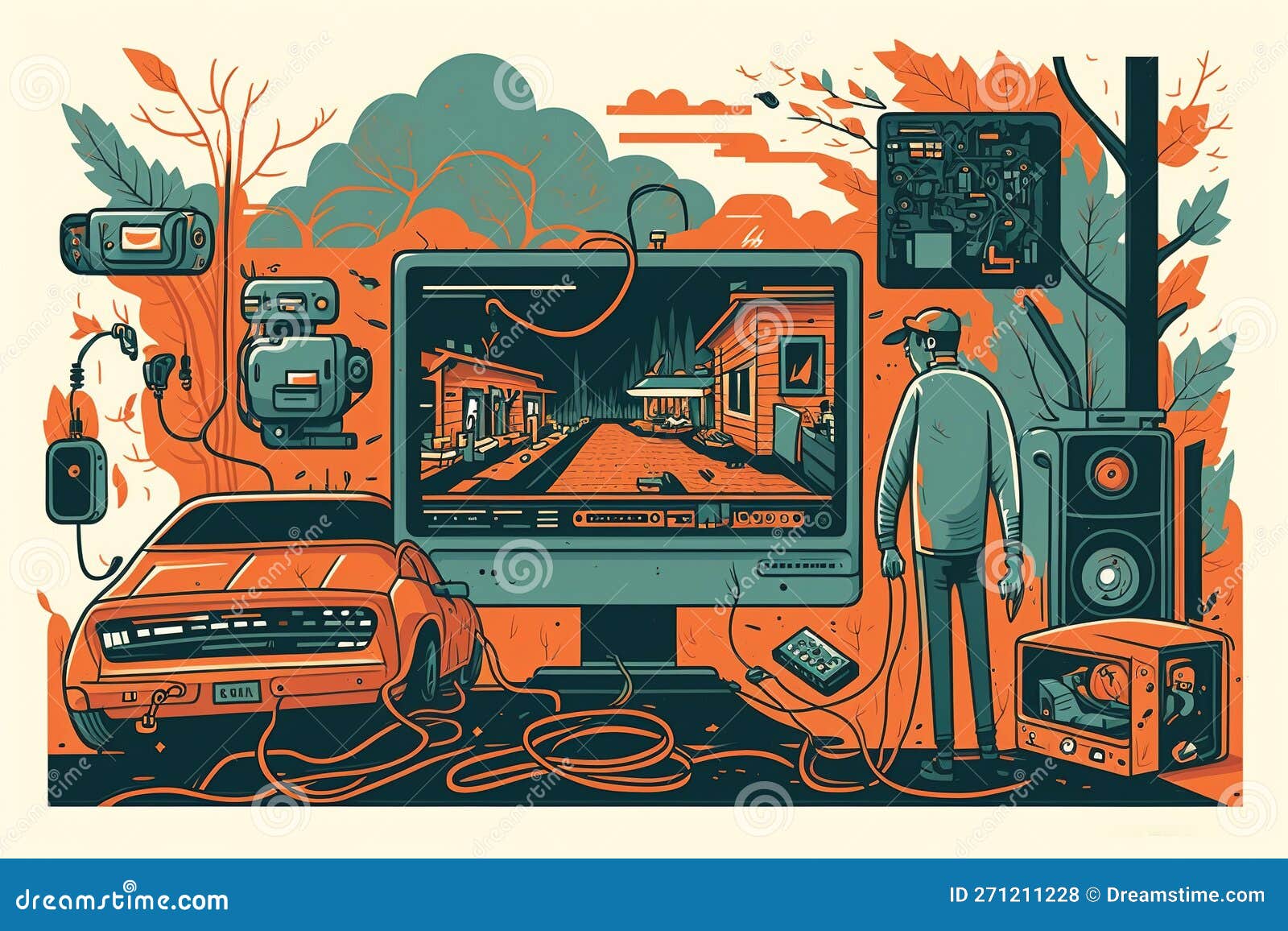 Illustration of Creative Manipulation Stock Illustration - Illustration ...