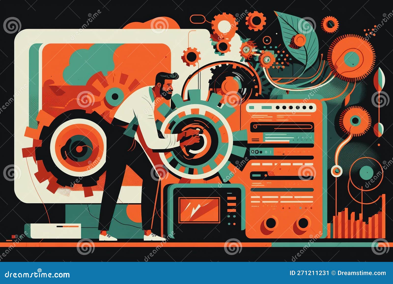 Illustration of Creative Manipulation Stock Illustration - Illustration ...
