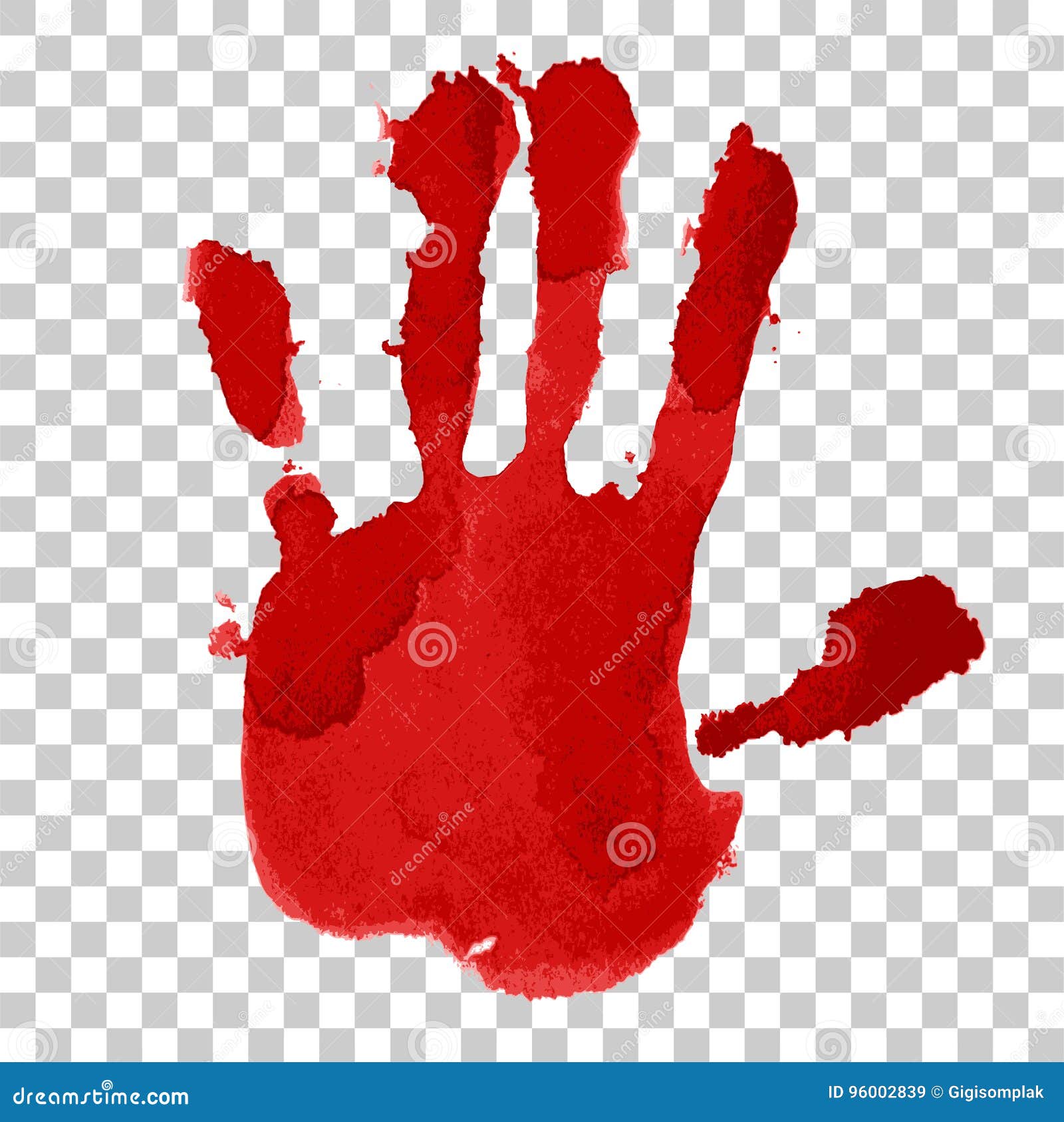 Illustration for Crime or Murder, Red Hand Printed Stock Vector ...