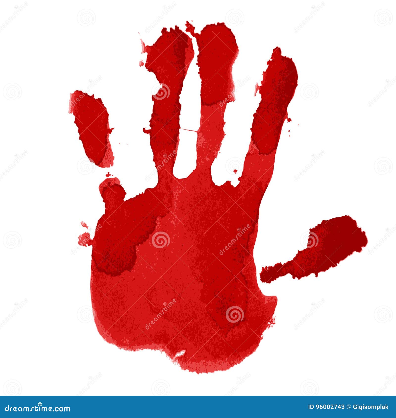 Illustration for Crime or Murder, Red Hand Printed Stock Vector ...