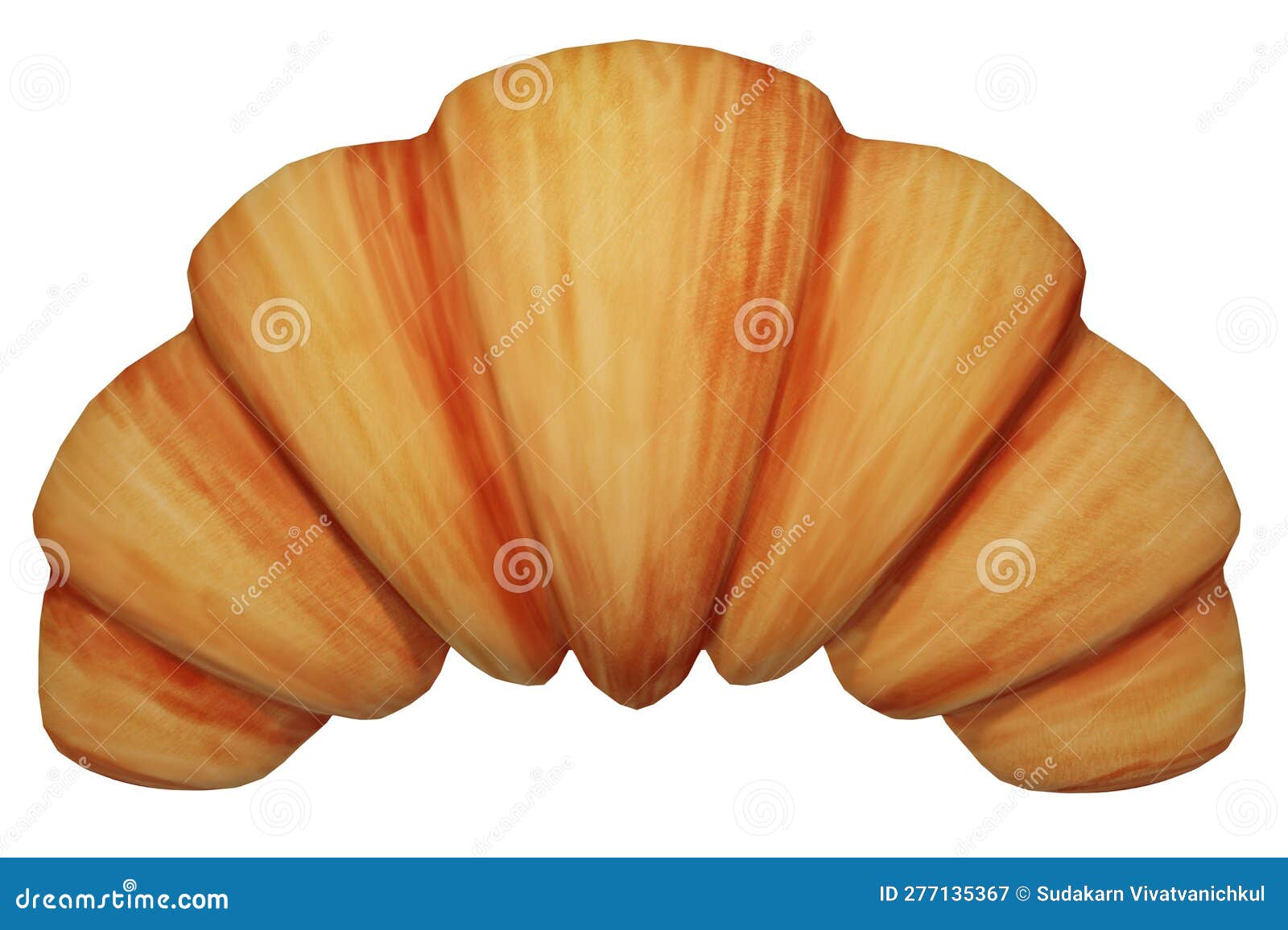 Croissant Bread Paint 3d Rendering. Stock Image - Illustration of flour ...