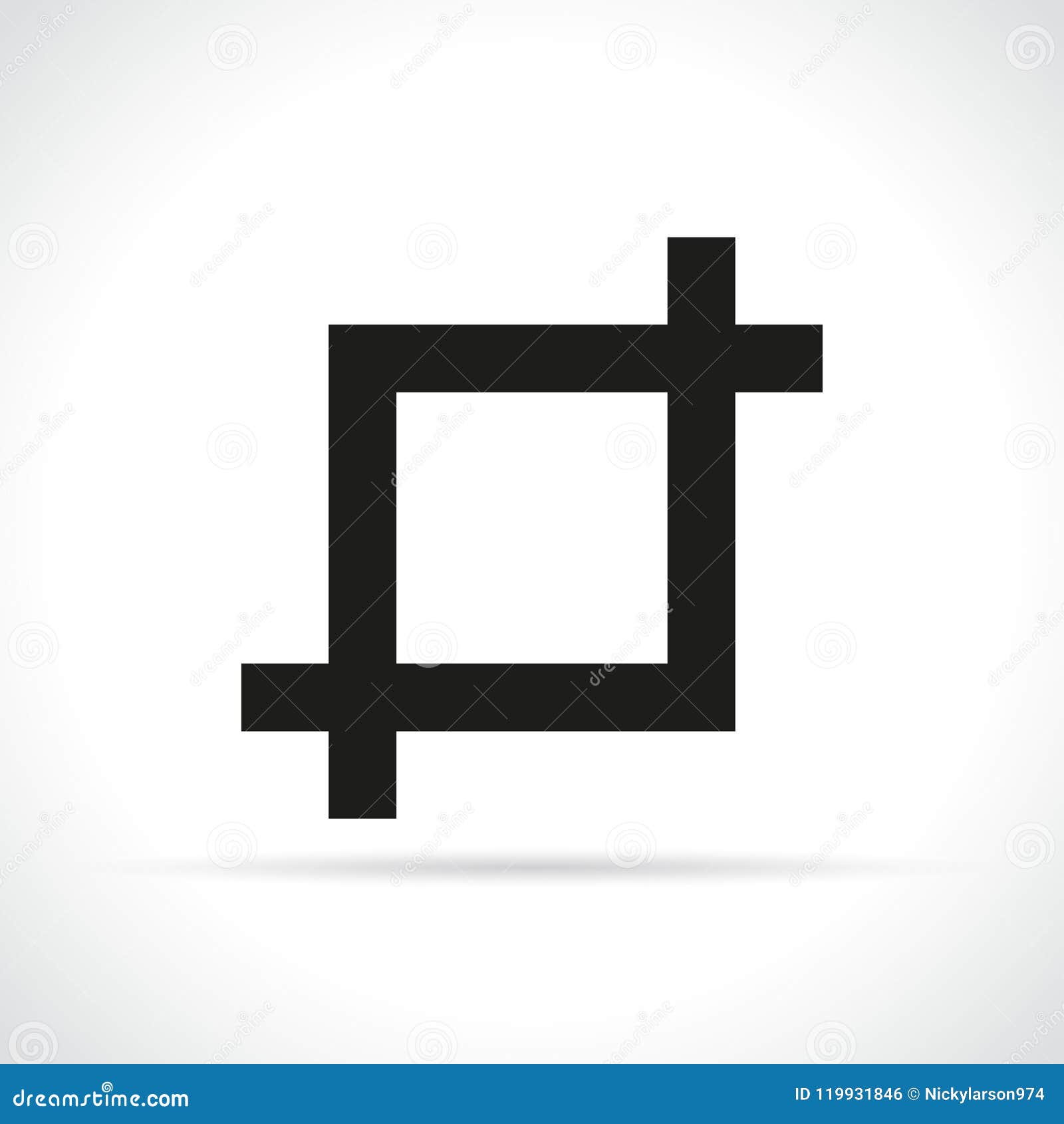 Crop Icon on White Background Stock Vector - Illustration of black ...