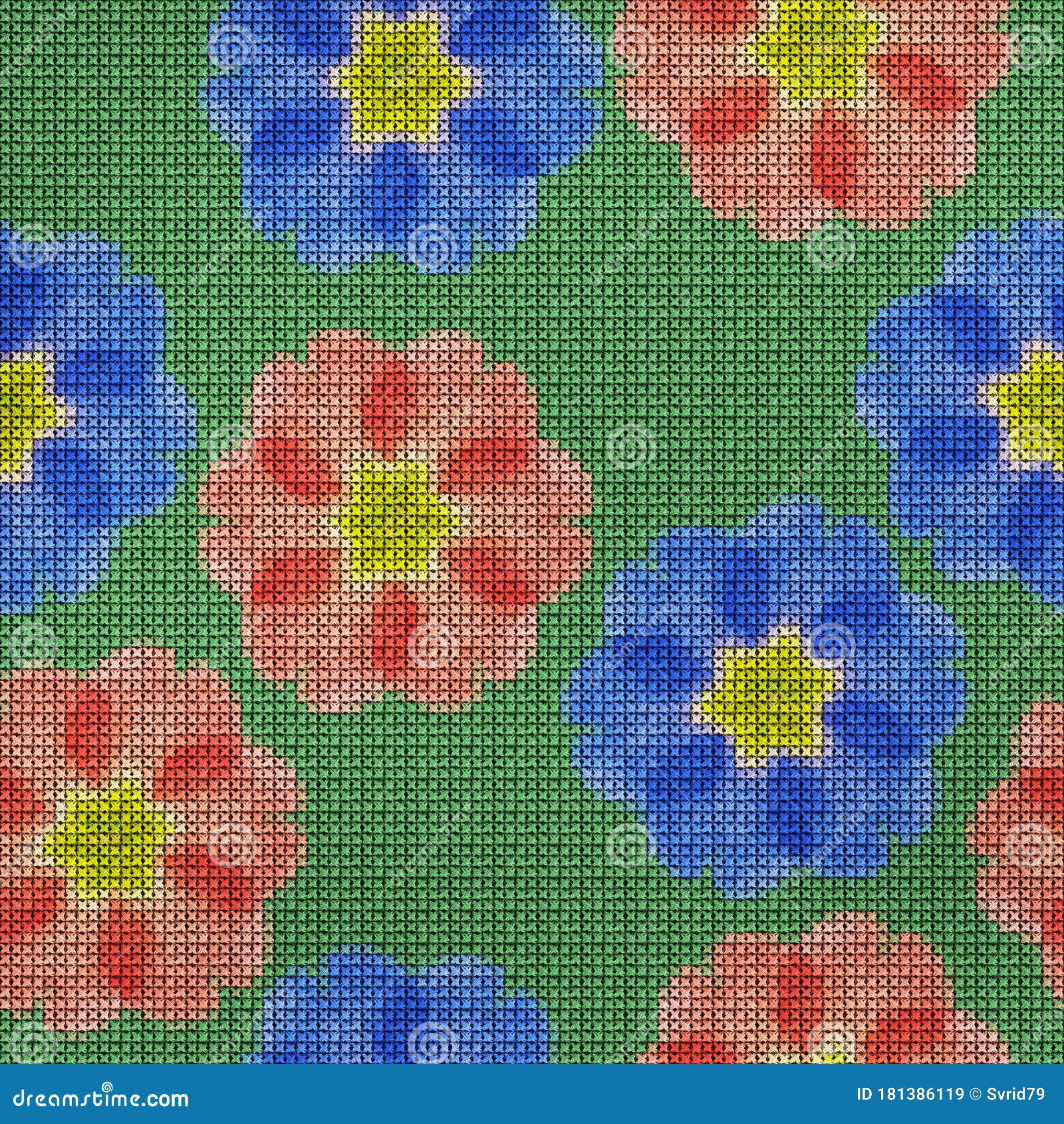 Primula, Primrose. Illustration, Texture Of Flowers. Seamless Pattern ...