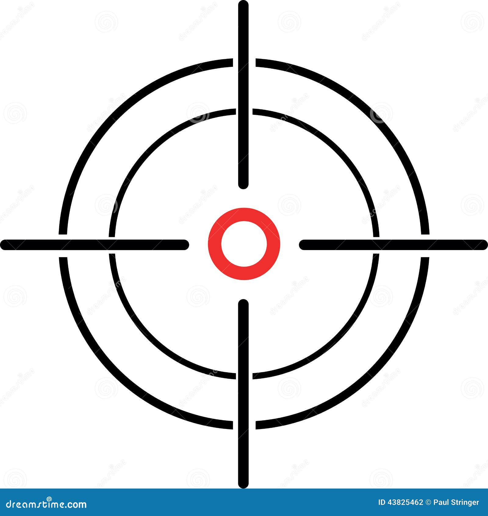 Crosshair Reticle Icon Outline Style Cartoon Vector Cartoondealer