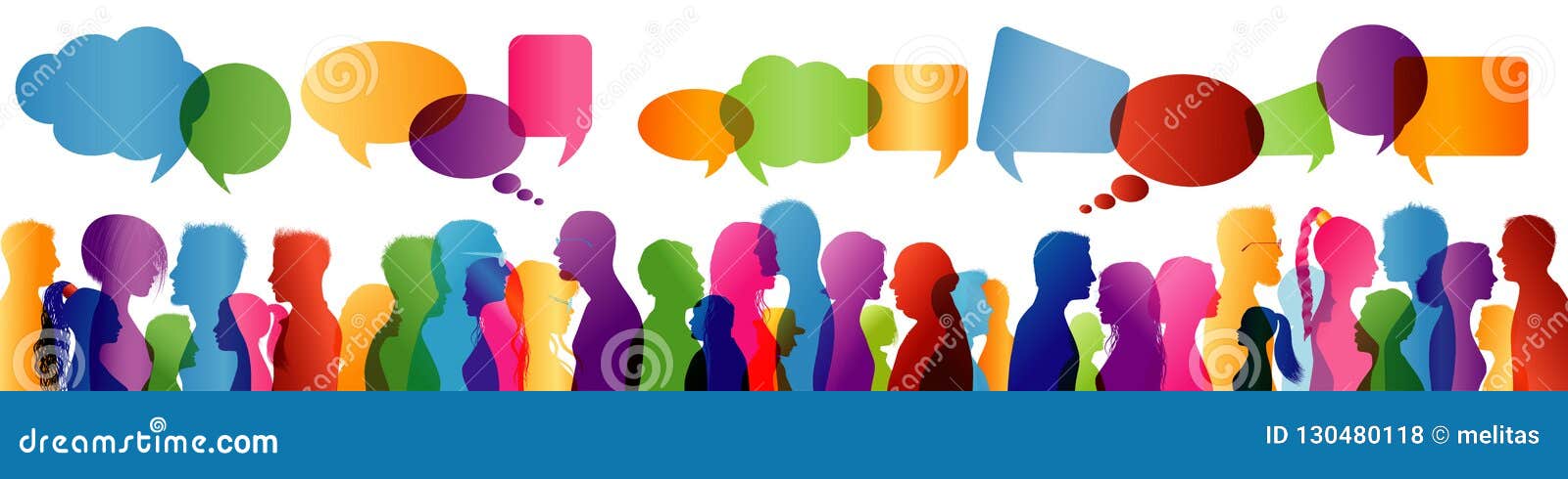 Crowd Talking. Group of People Talking. Communication between People ...