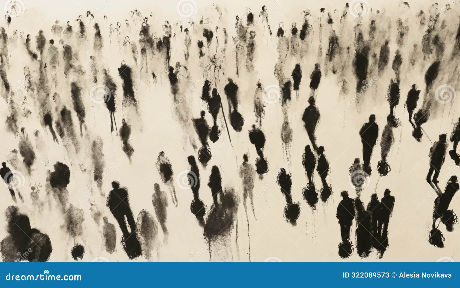 Abstract Background of a Crowd of People Stock Illustration ...