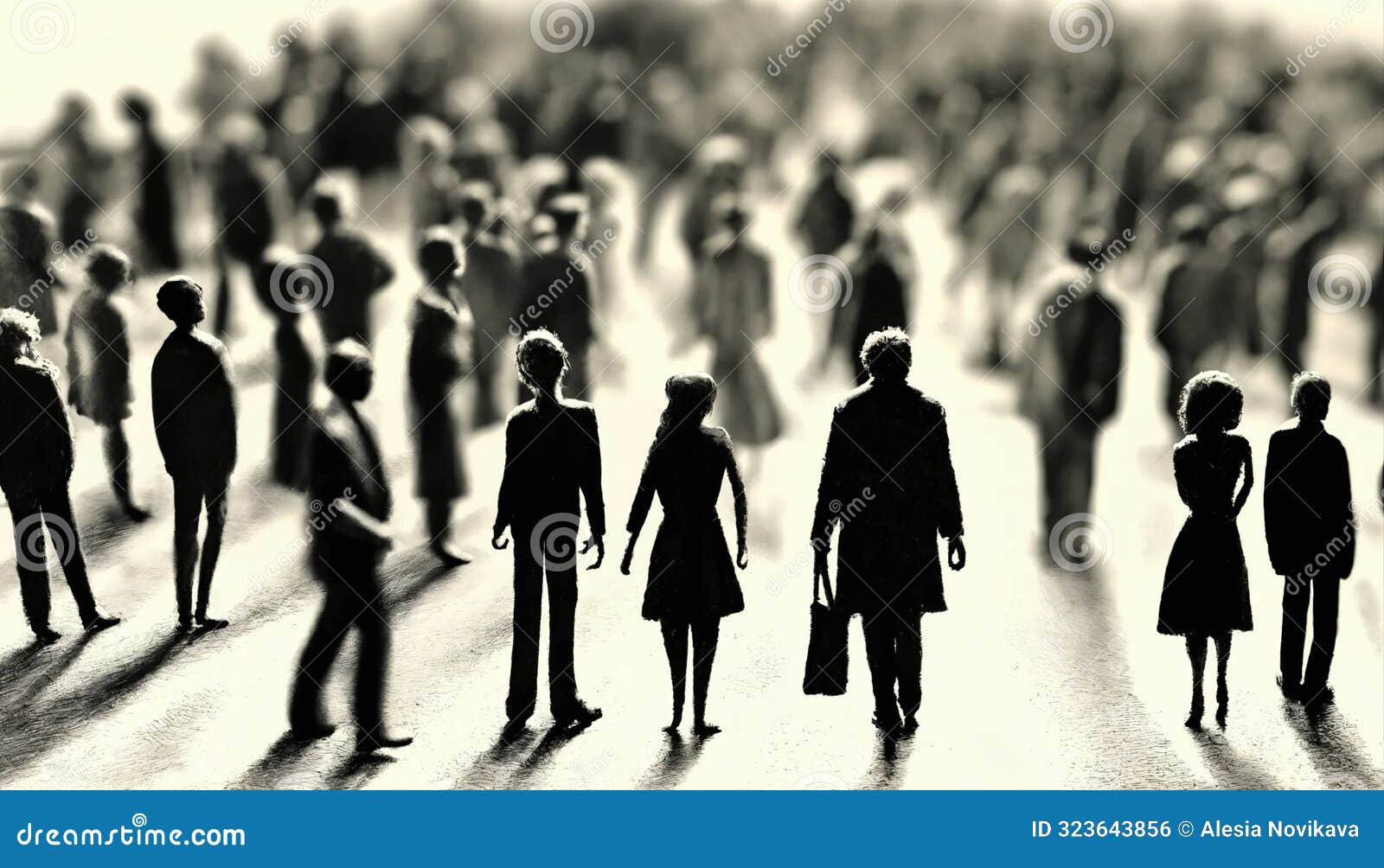 Abstract Background of a Crowd of People Stock Illustration ...