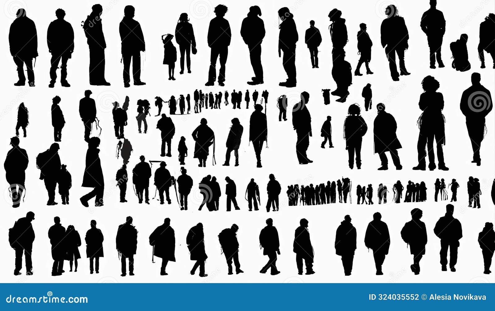 Abstract Background of a Crowd of People Stock Illustration ...