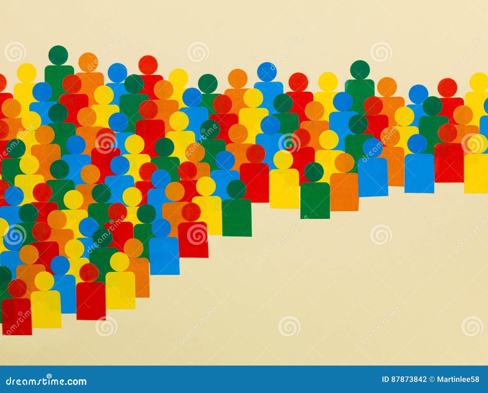 Illustration of a Crowd of Multicolored People Stock Illustration ...