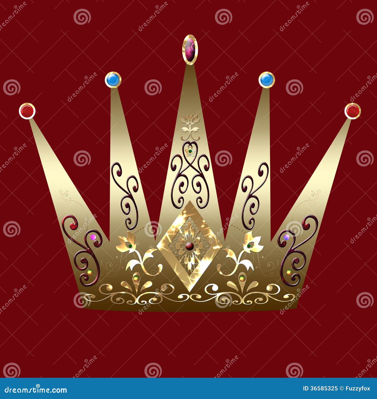 Illustration with Crown on Red Stock Illustration - Illustration of ...