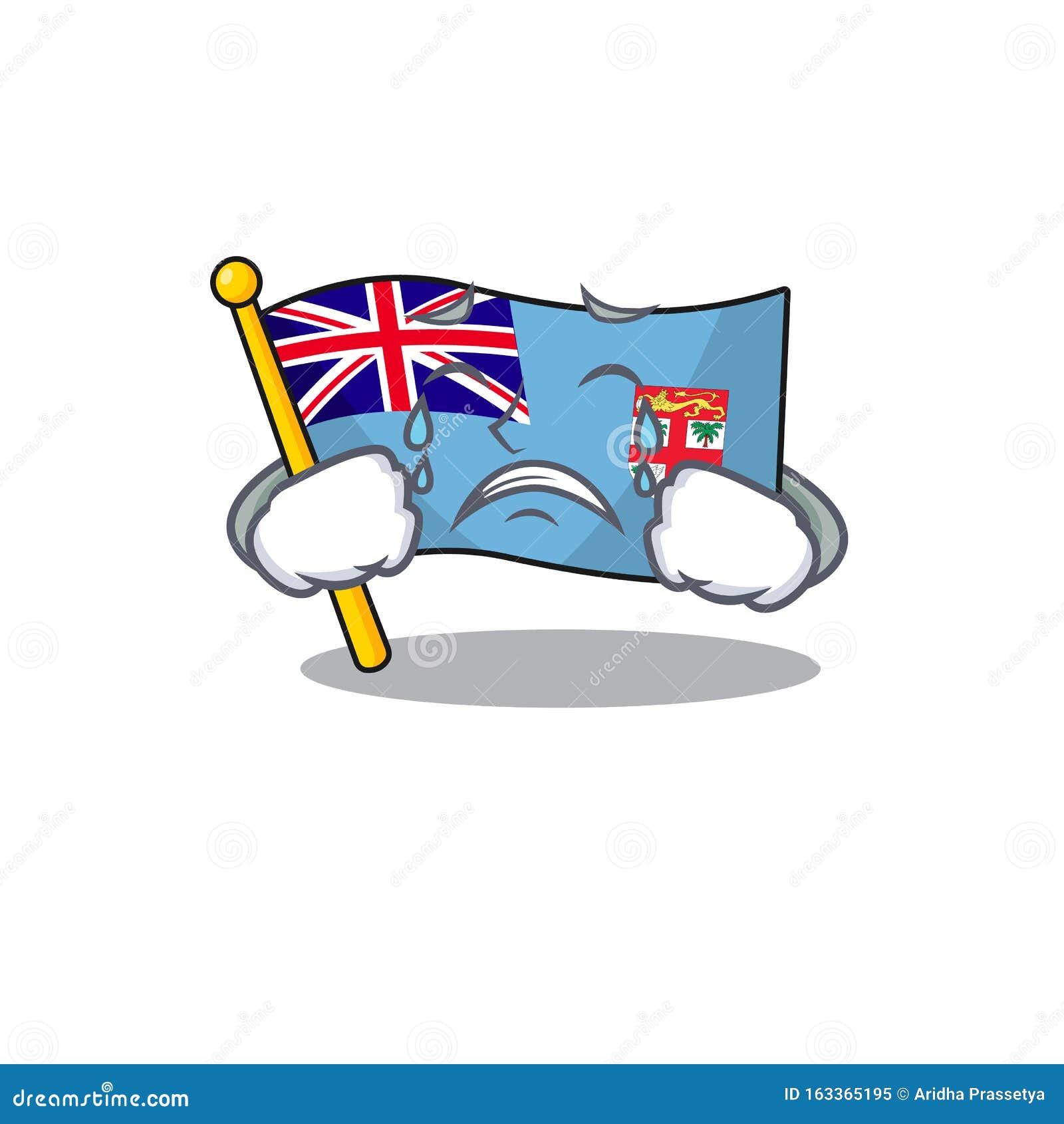 Illustration Crying Flag Fiji with Character Cute Stock Vector ...