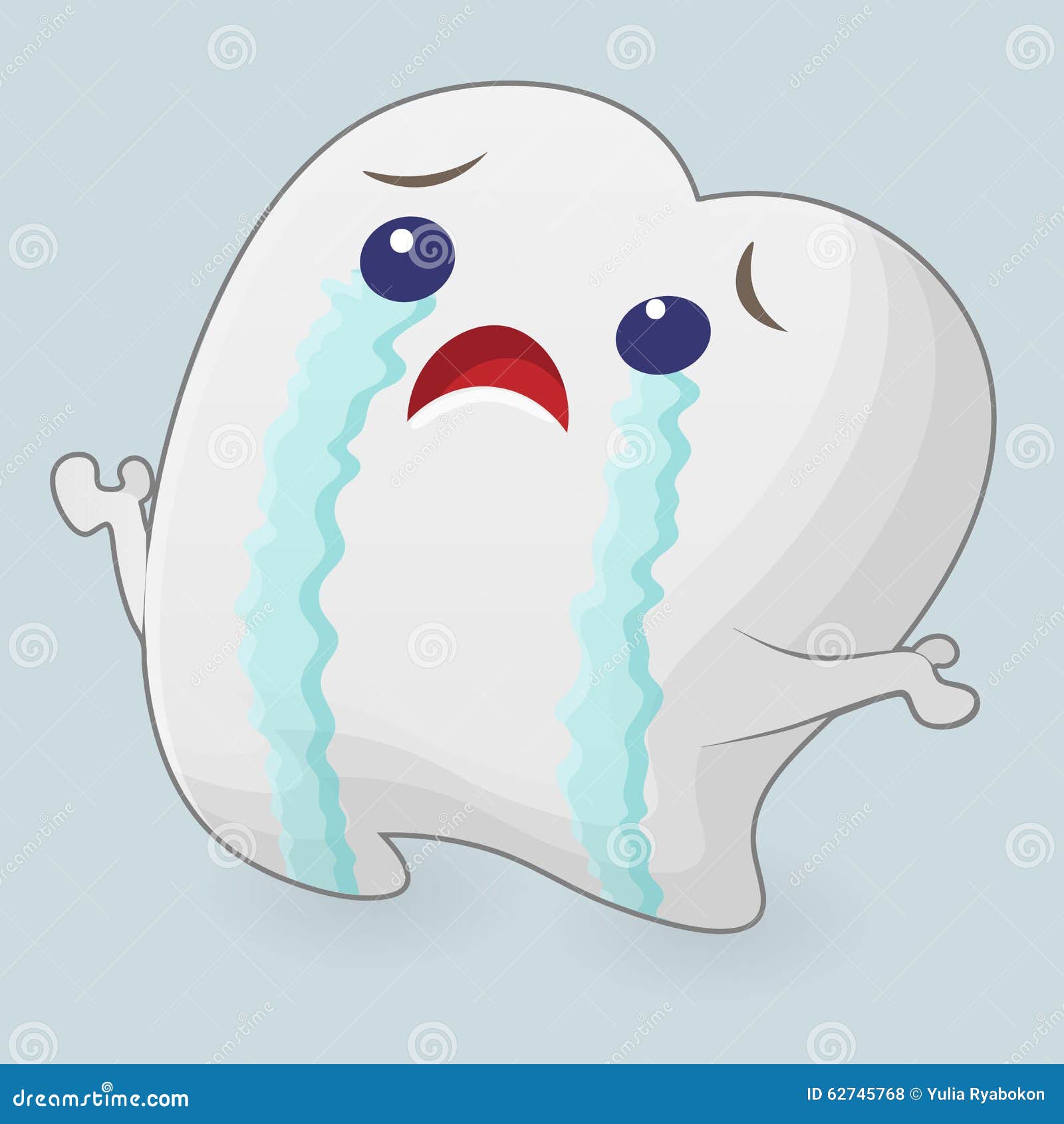 Illustration of Crying Tooth Stock Vector - Illustration of mouth, sick ...