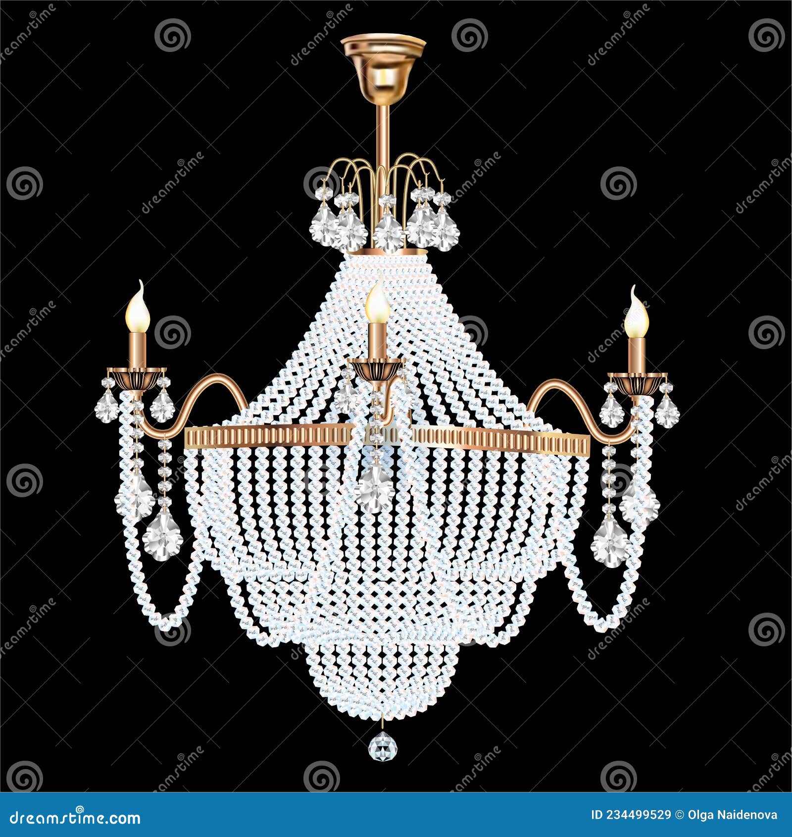 Crystal Chandelier Antique With Pendants Cartoon Vector | CartoonDealer ...