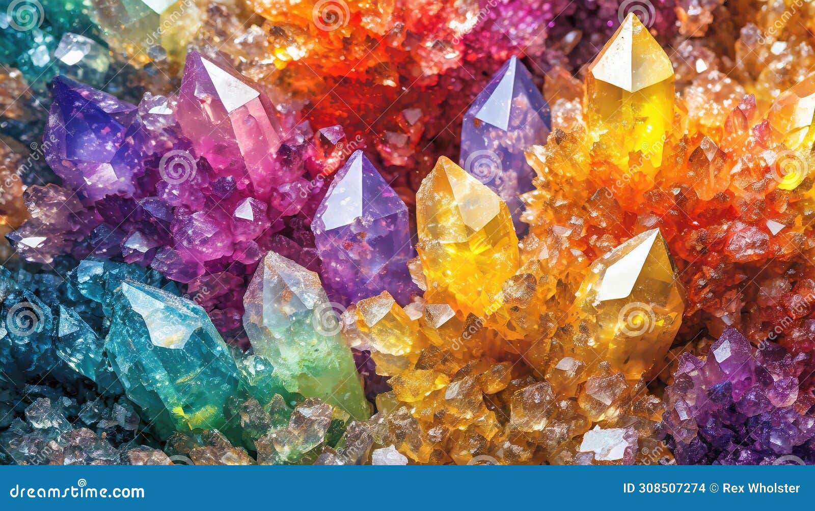 Multi-colored Crystals in an Abstract Pattern Stock Photo - Image of ...