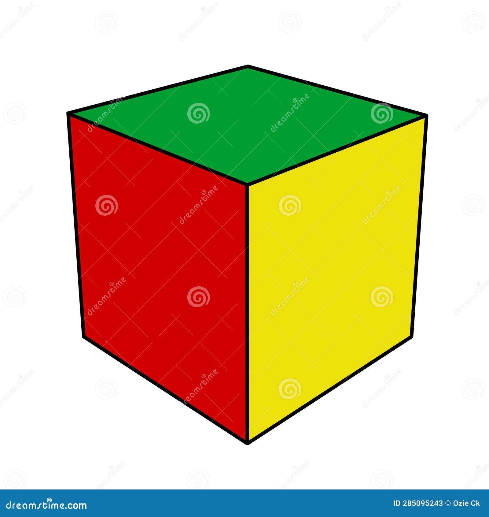 Illustration of a Cube Box with Three Colors Stock Illustration ...