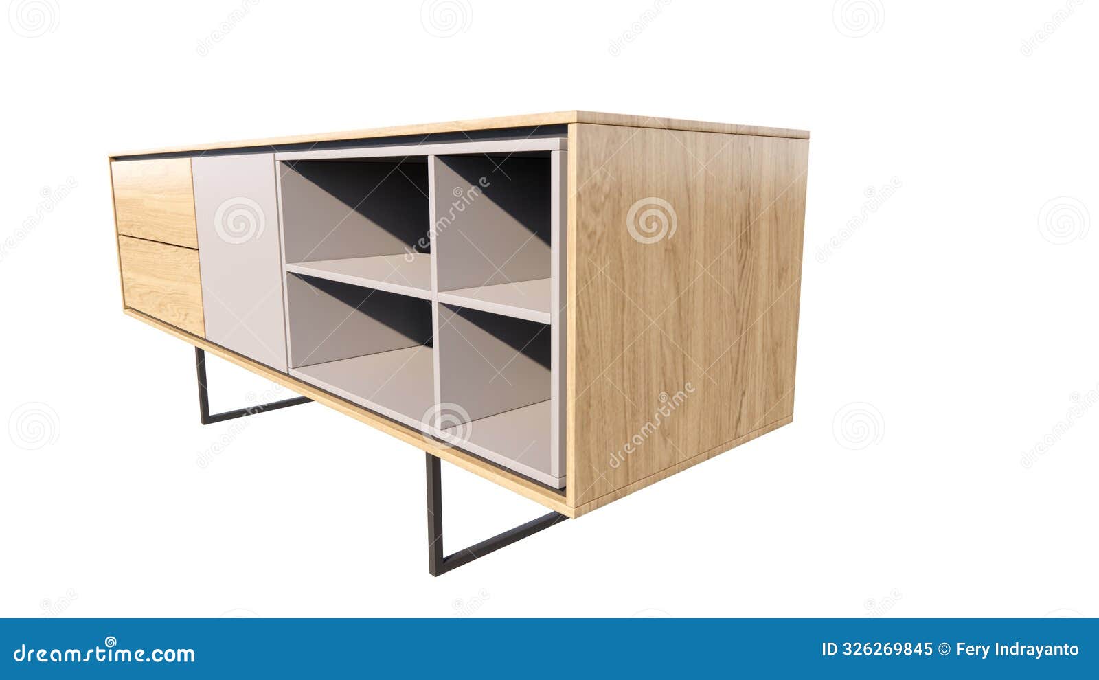 Illustration of a Cupboard and Tv Table on a White Background Stock ...