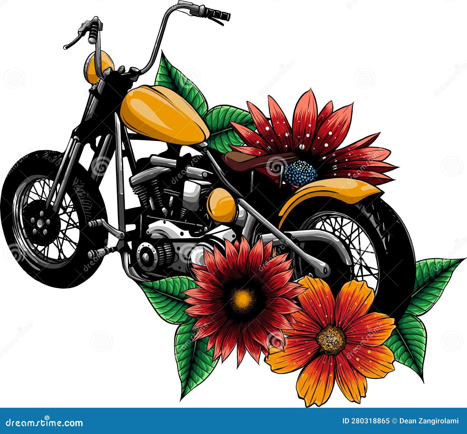 Illustration of Custom Motorcycle Chopper Vector Design Stock Vector ...