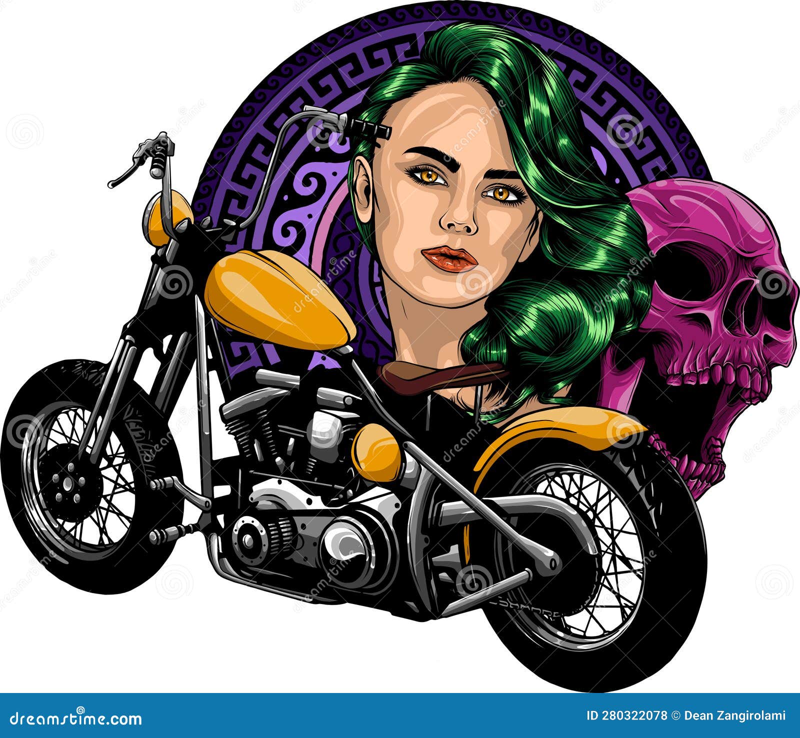 Illustration of Custom Motorcycle Chopper Vector Design Stock Vector ...