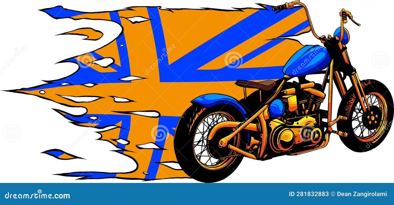 Illustration of Custom Motorcycle Chopper Vector Design Stock Vector ...
