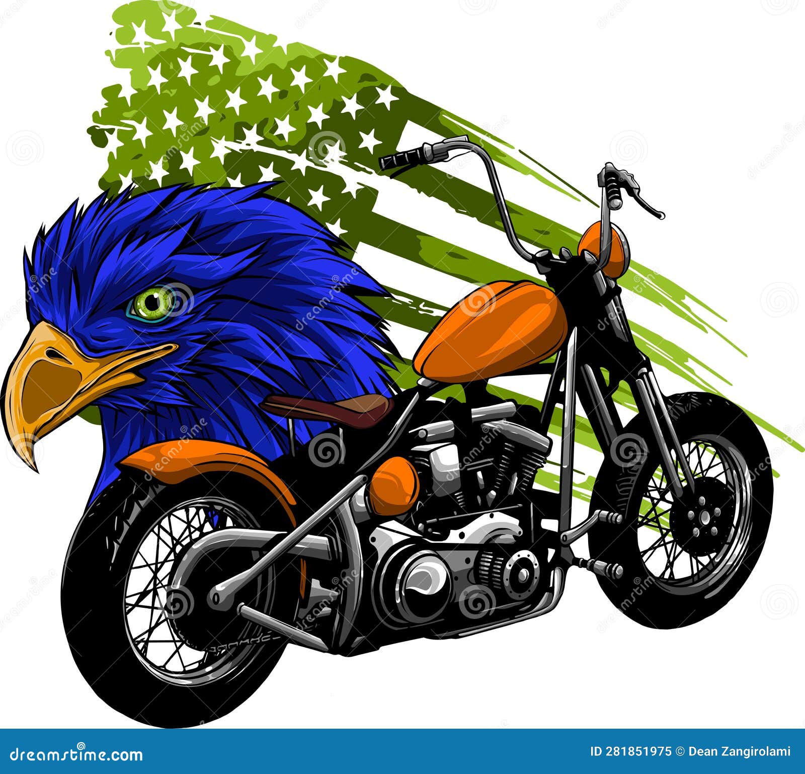 Illustration of Custom Motorcycle Chopper Vector Design Stock Vector ...