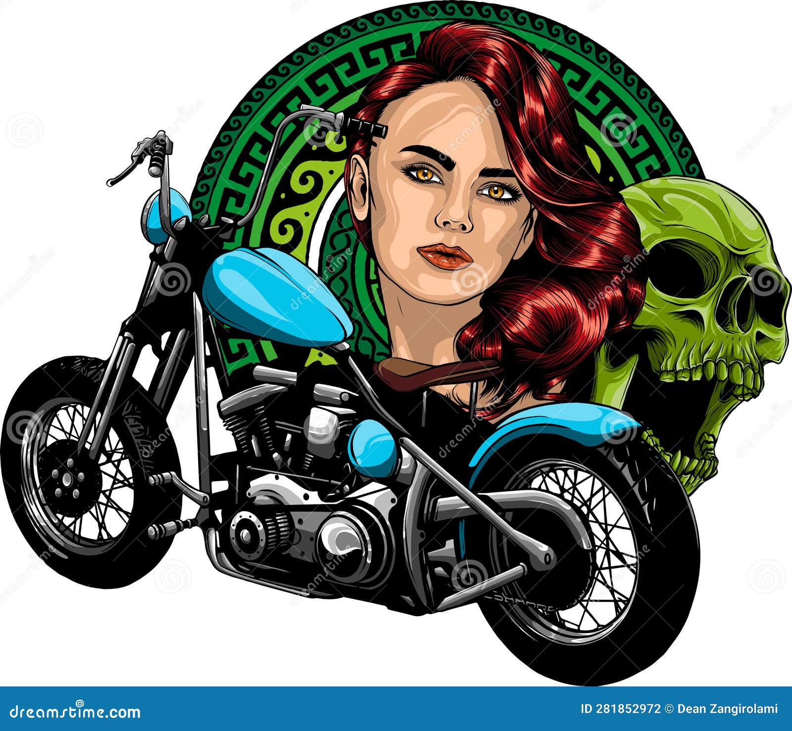 Illustration of Custom Motorcycle Chopper Vector Design Stock Vector ...