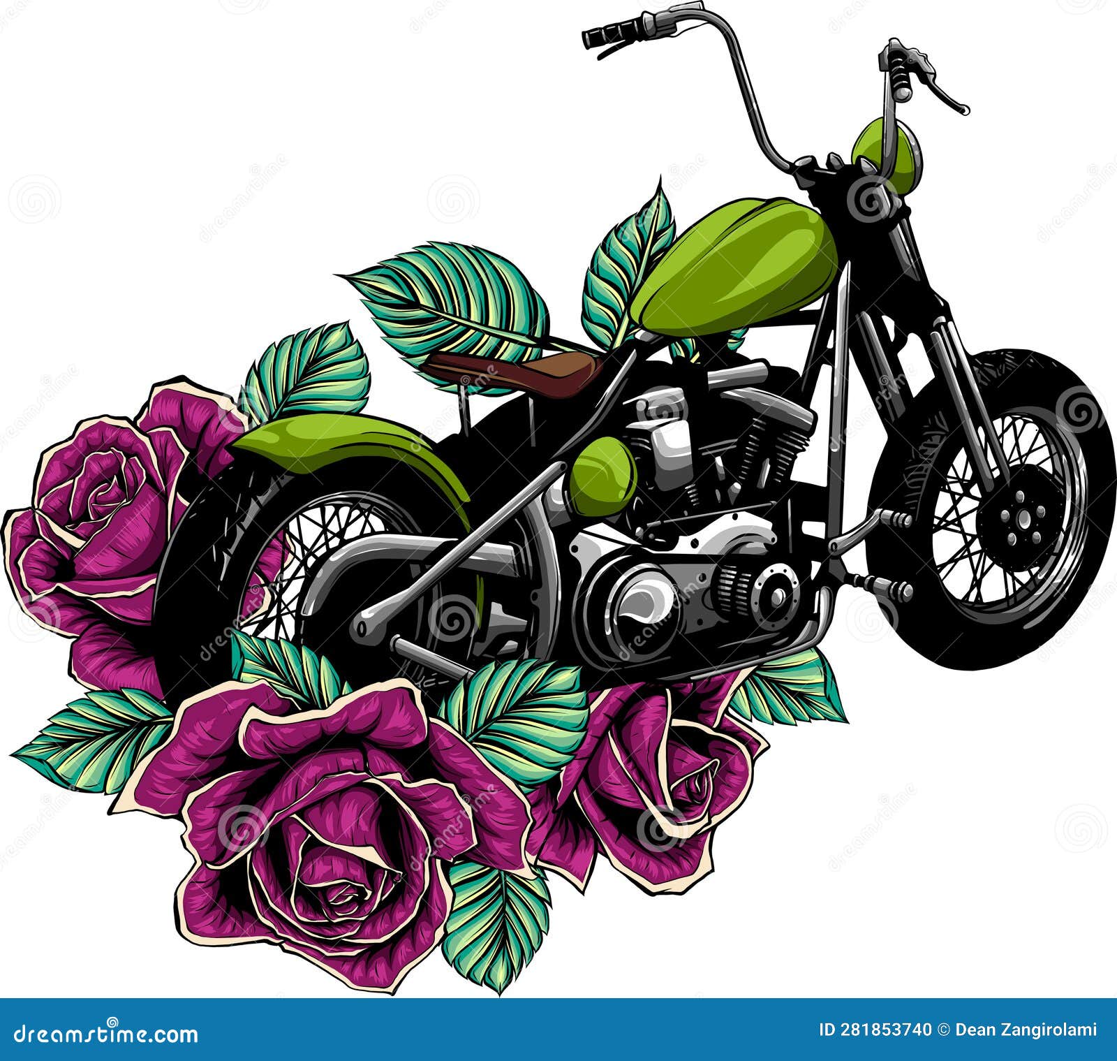 Illustration of Custom Motorcycle Chopper Vector Design Stock Vector ...