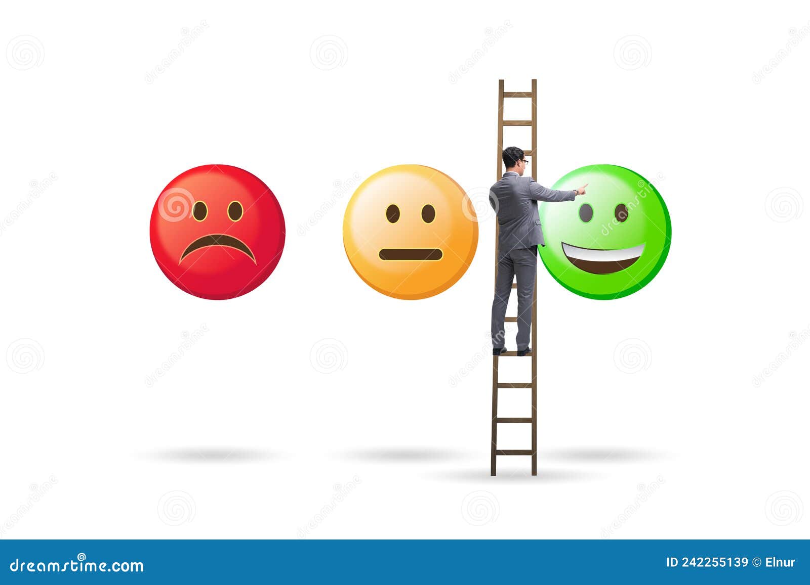 Illustration of Customer Feedback with Faces and Businessman Stock ...