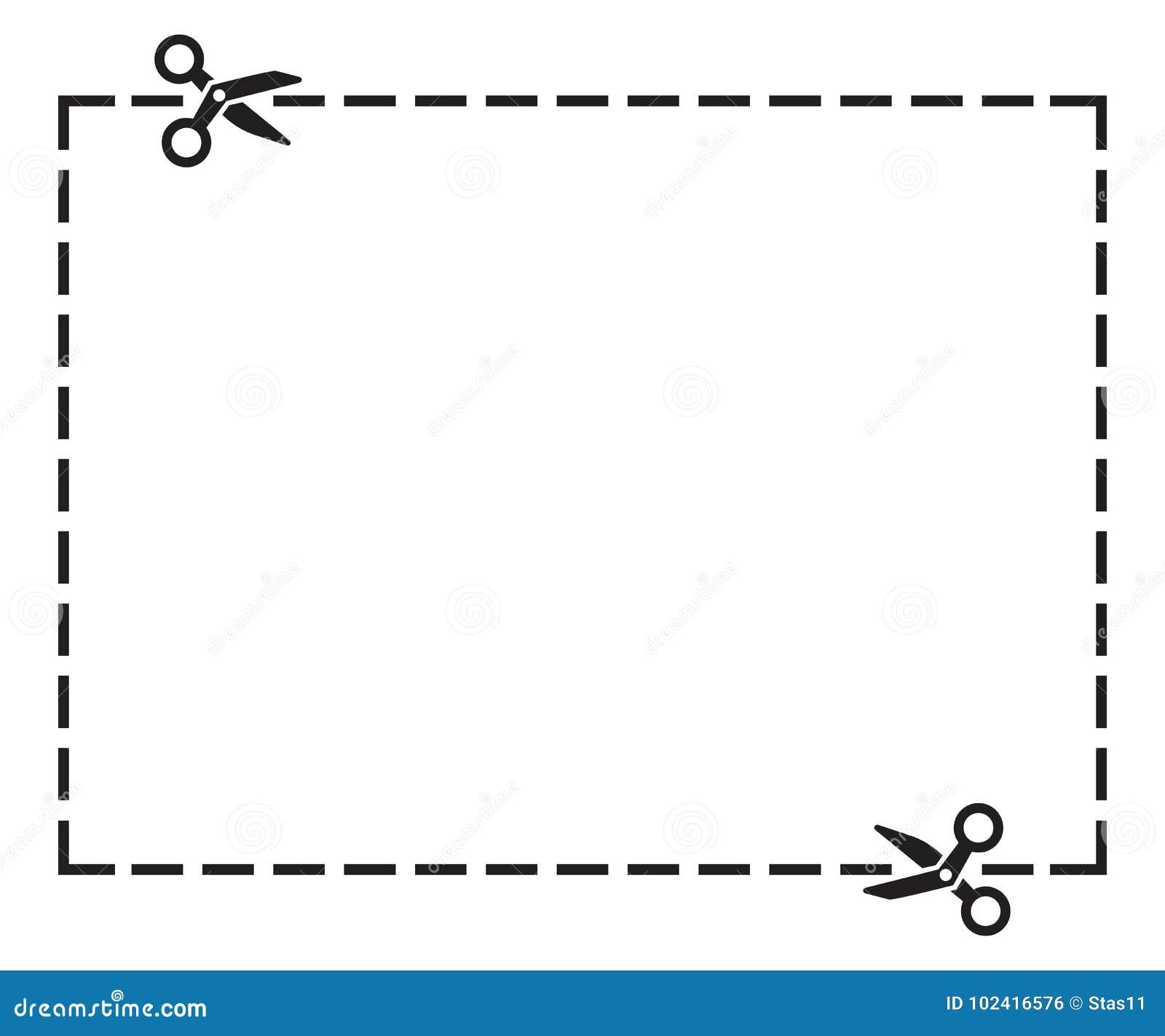 Illustration of a Cut Out Coupon Rectangle Shape with Scissors Vector ...
