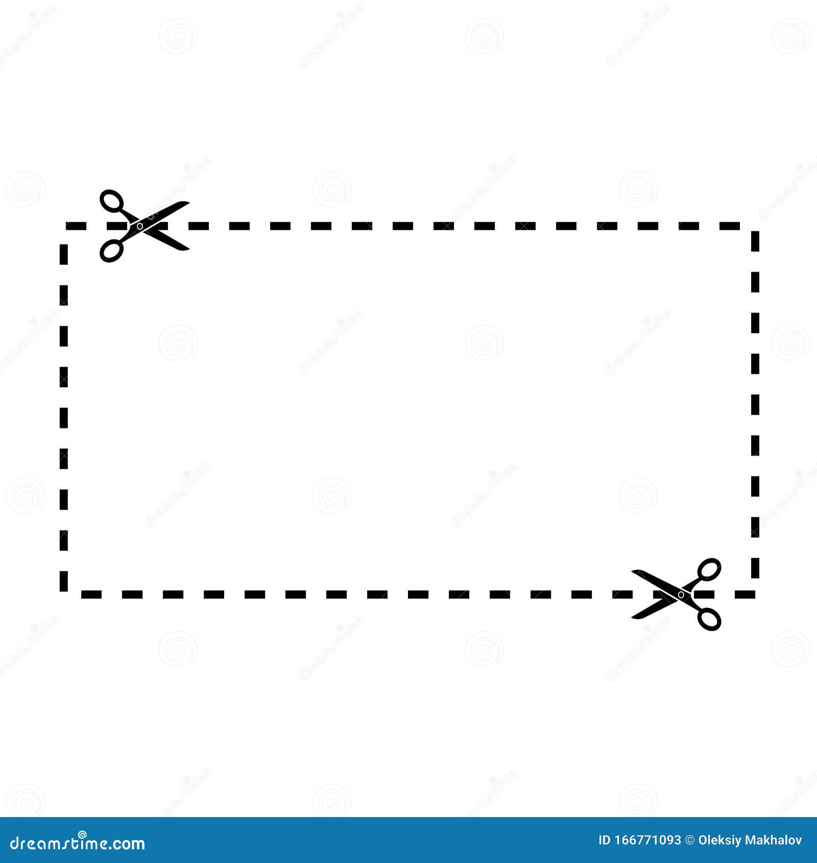 Illustration of a Cut Out Coupon Rectangle Shape with Scissors Vector ...
