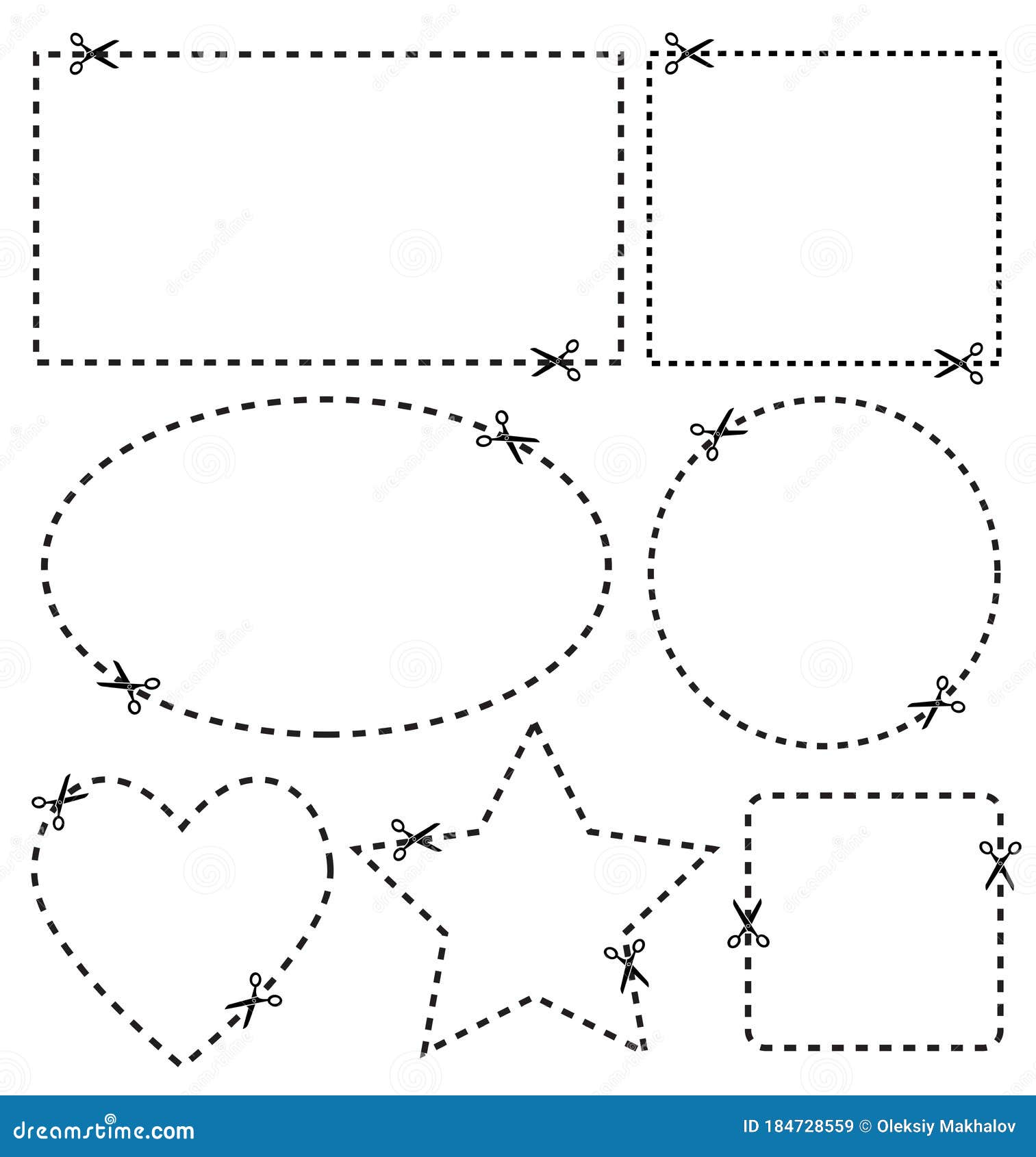 Illustration of a Cut Out Coupon Rectangle Shape with Scissors Vector ...