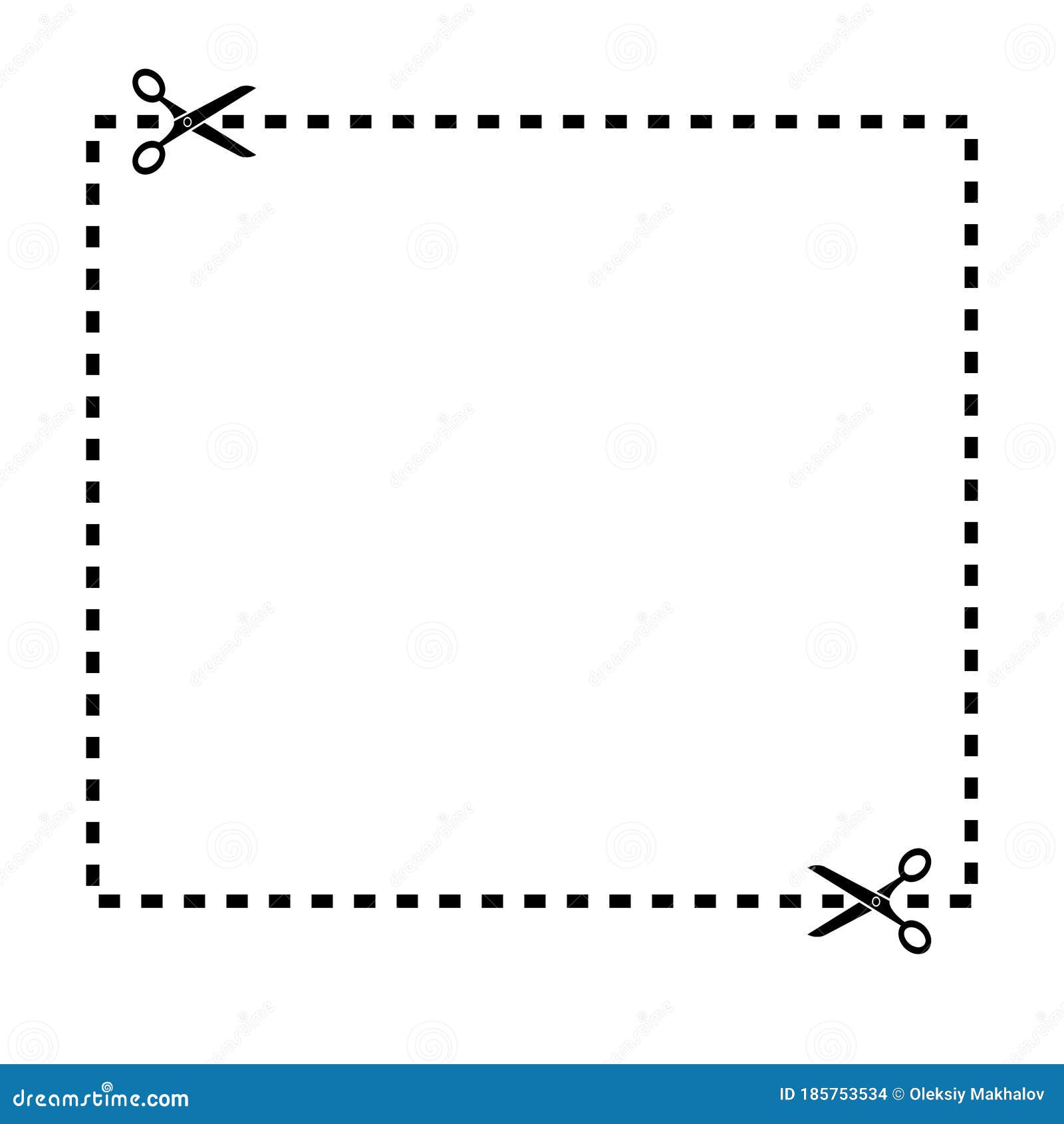 Illustration of a Cut Out Coupon Rectangle Shape with Scissors Vector ...