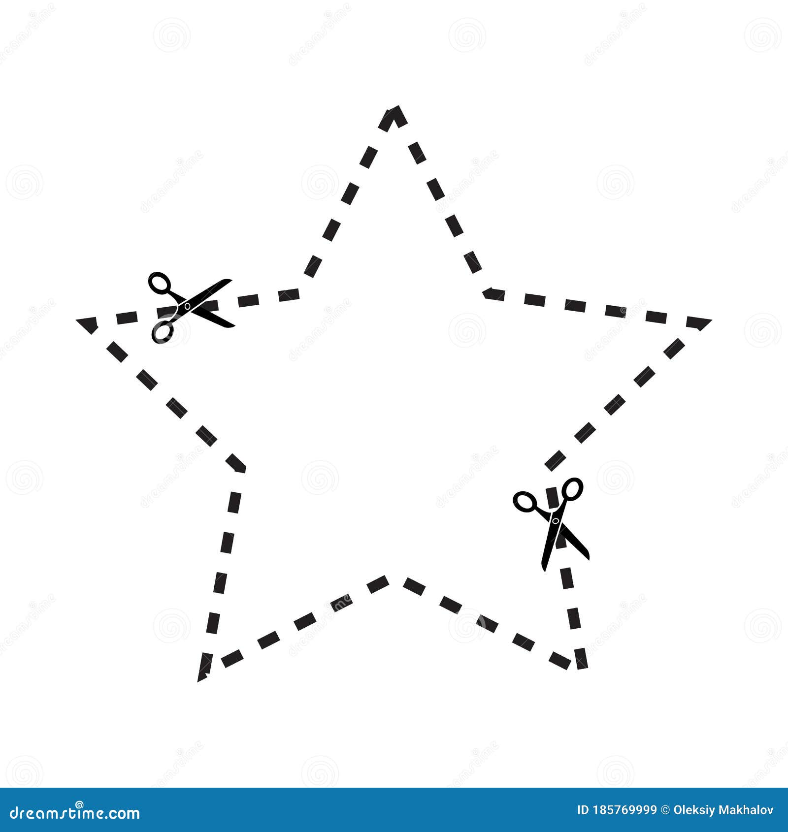 Illustration of a Cut Out Coupon Rectangle Shape with Scissors Vector ...