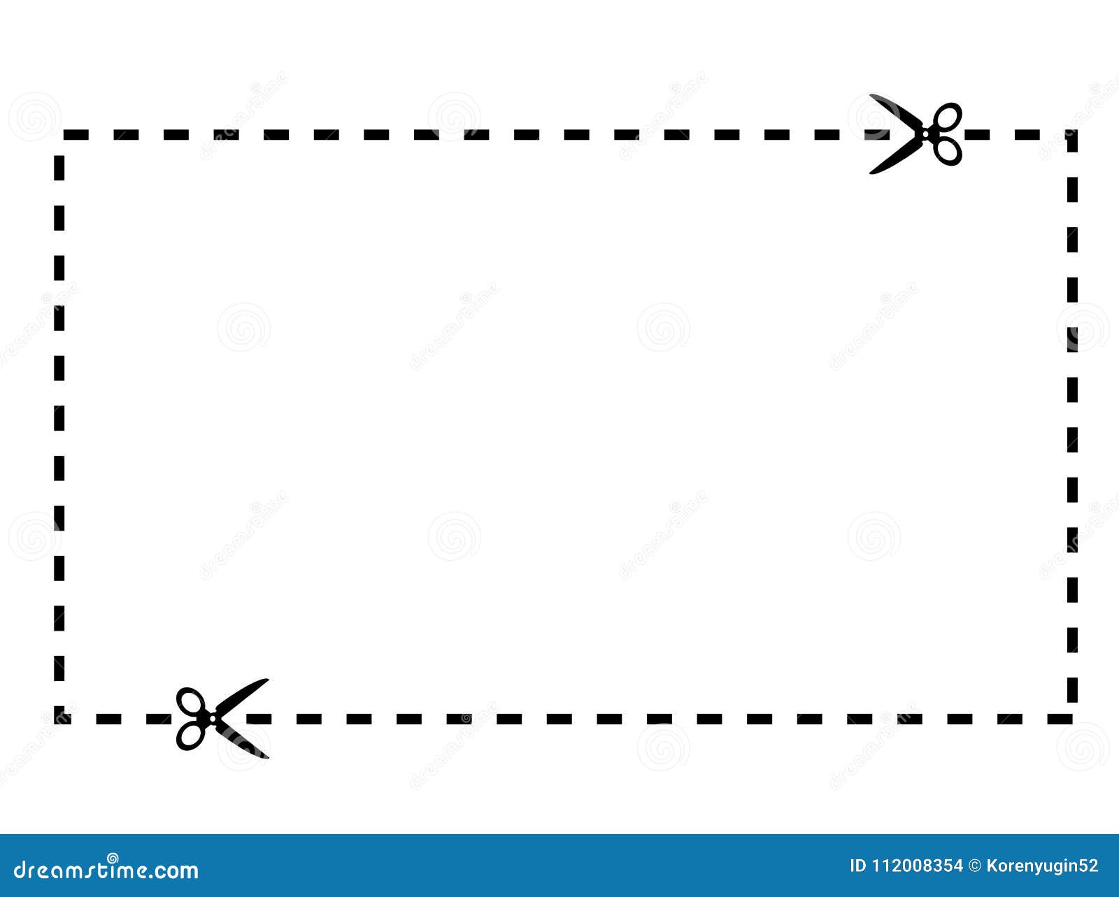 Illustration of a Cut Out Coupon Rectangle Shape with Scissors V Stock ...