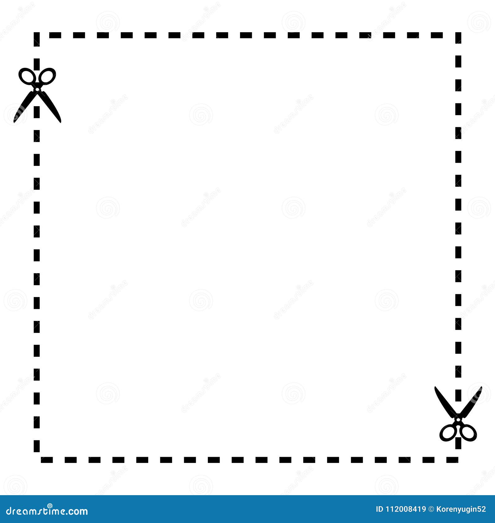 Illustration of a Cut Out Coupon Rectangle Shape with Scissors V Stock ...