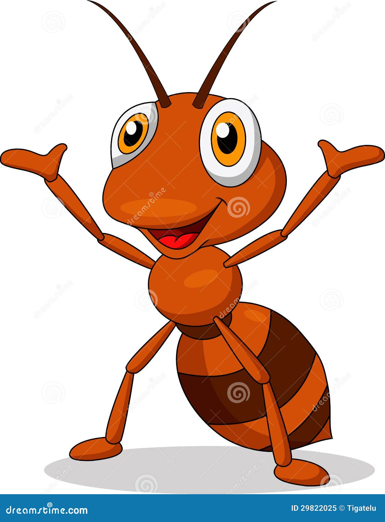 Cute ant cartoon waving stock vector. Illustration of isolated - 29822025