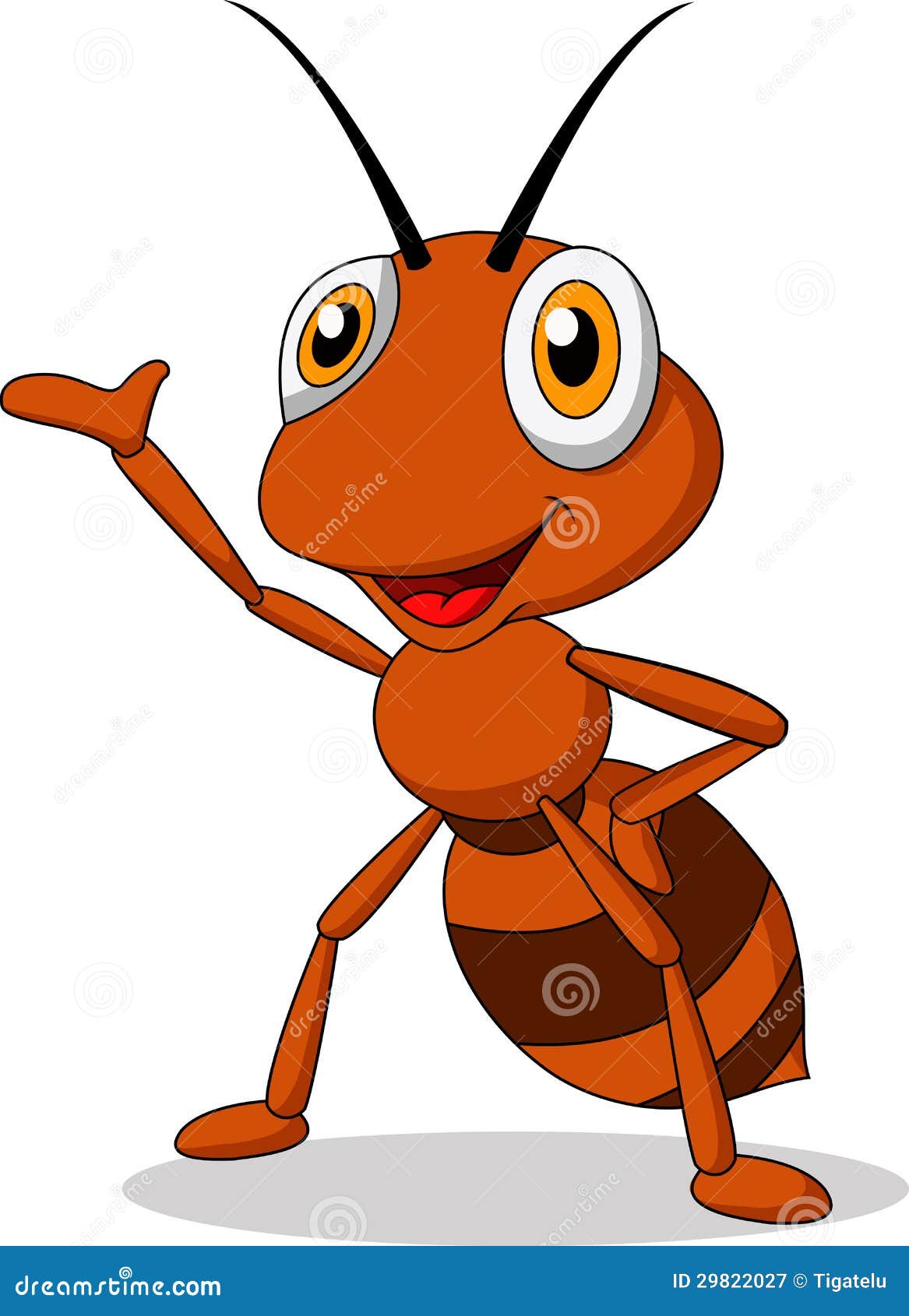 Cute ant cartoon waving stock vector. Illustration of gesturing - 29822027