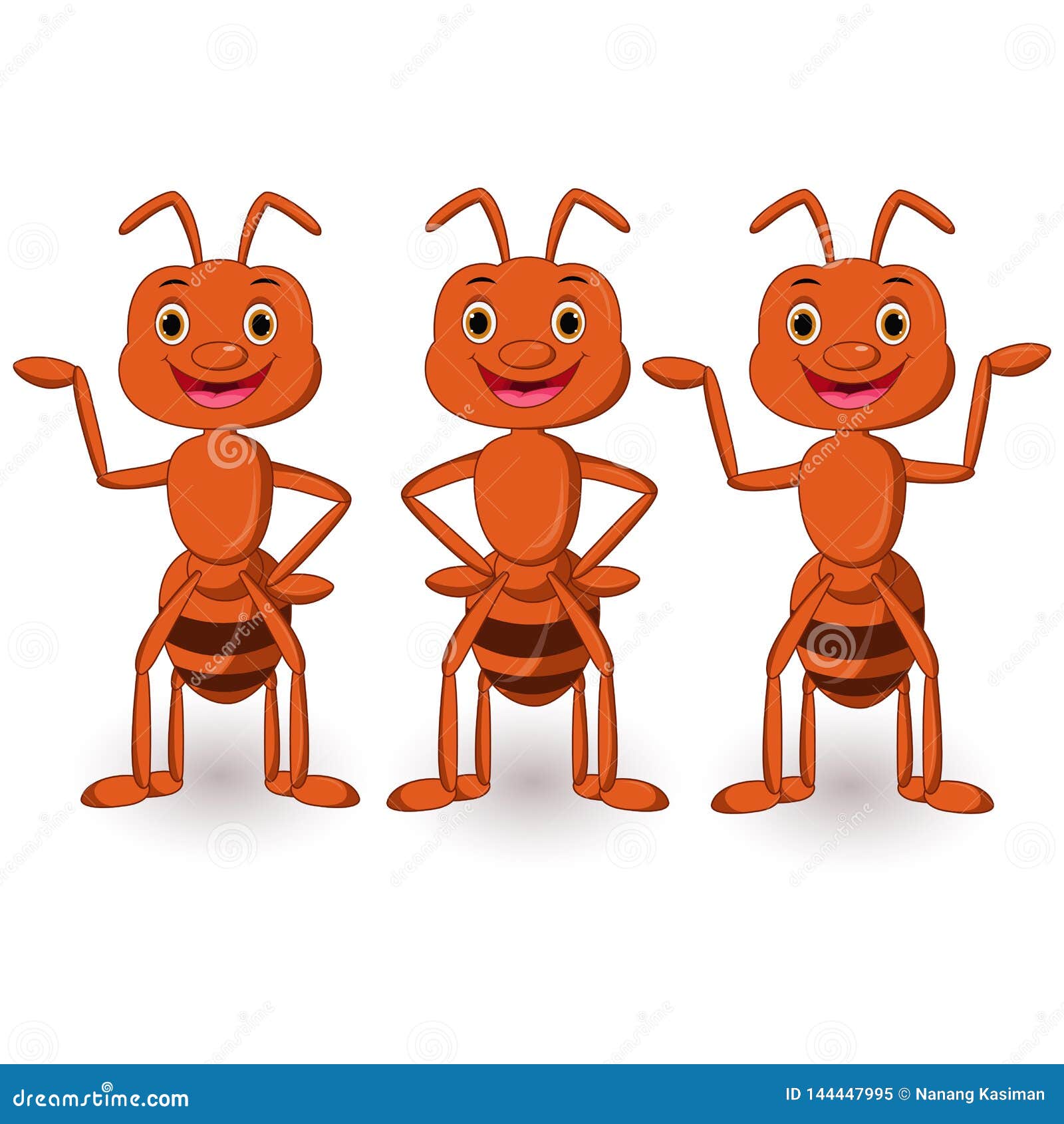 Cute Ants Cartoon Collection Set Stock Vector - Illustration of gesture ...