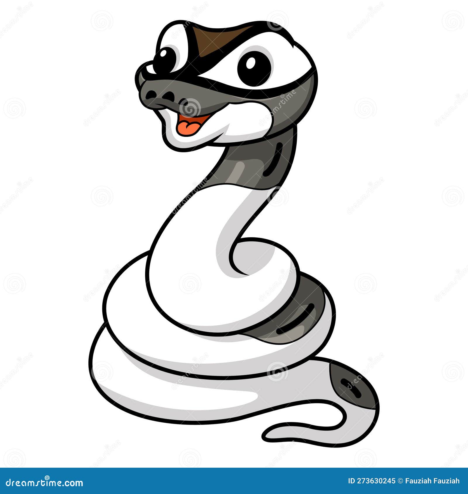 Cute Axanthic Pied Ball Python Cartoon Stock Vector - Illustration of ...
