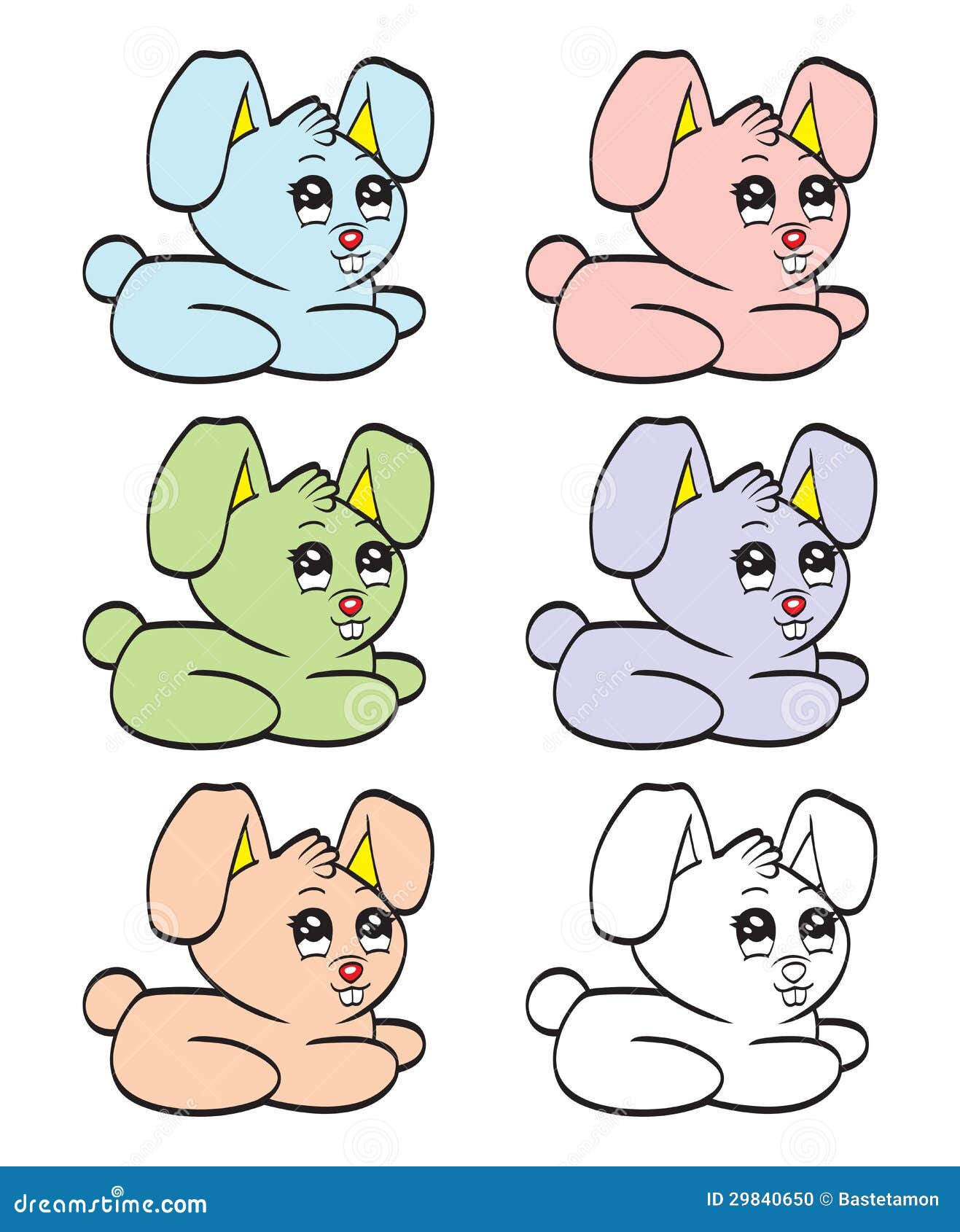 Cute cartoon baby rabbit stock vector. Illustration of outline - 29840650